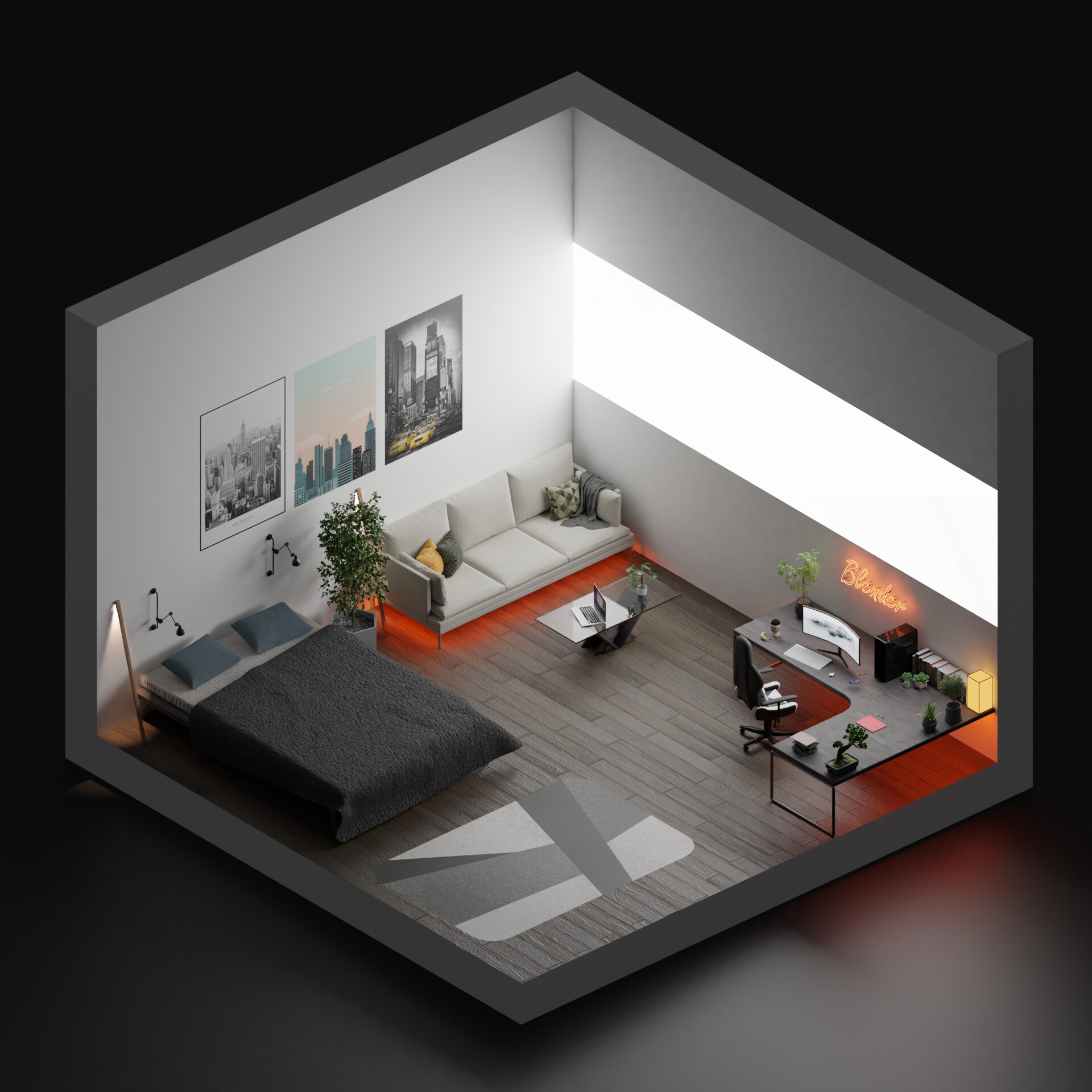 ArtStation - modern bedroom