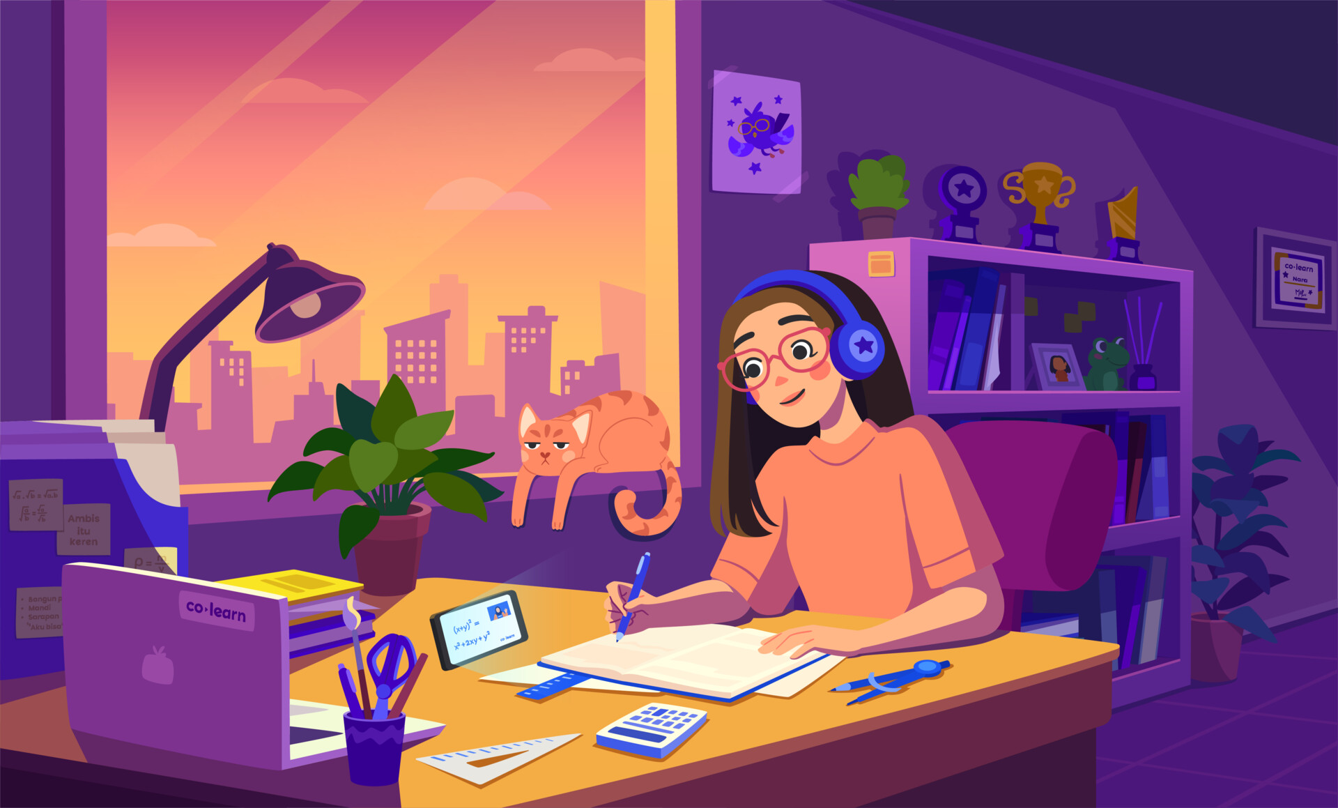 ArtStation - motion illustration asset for CoLearn live class opening video