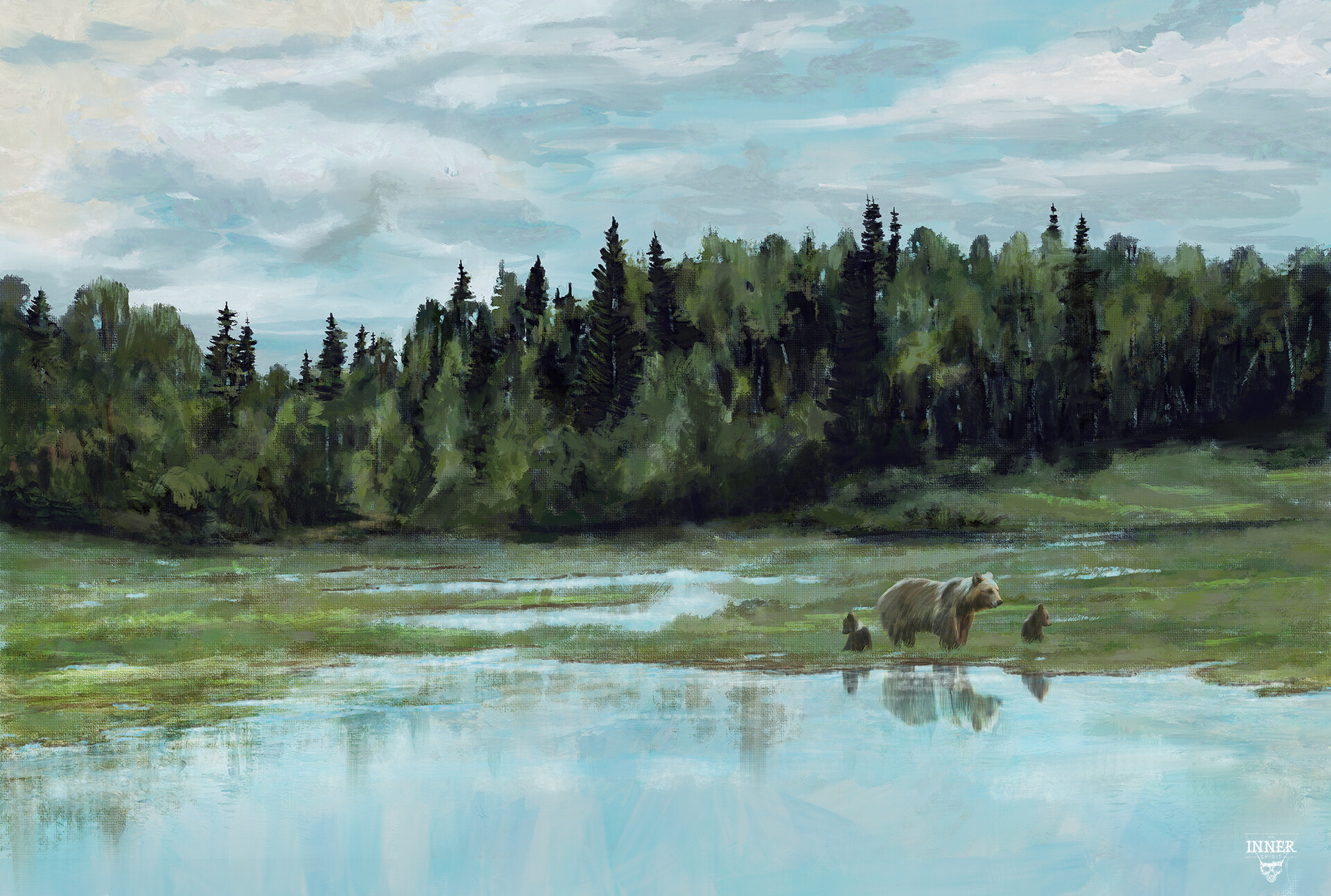 ArtStation - LIFE MOMENT IN THE TAÏGA (IMPRESSIONIST DIGITAL PAINTING)