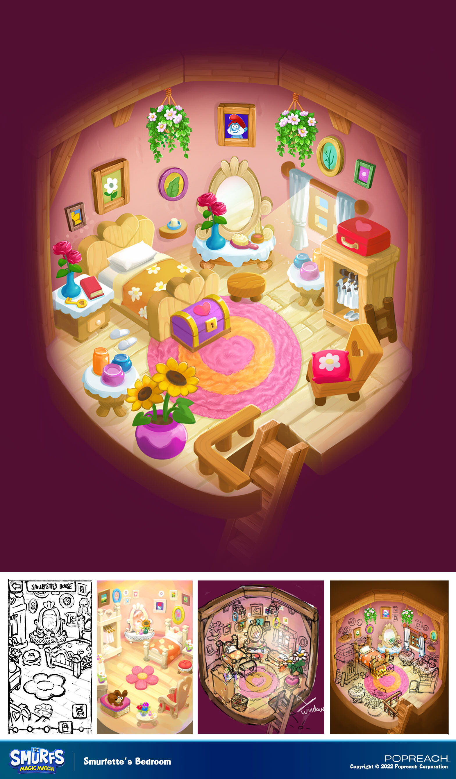 ArtStation - Smurfs Magic Match - Smurfette's Bedroom