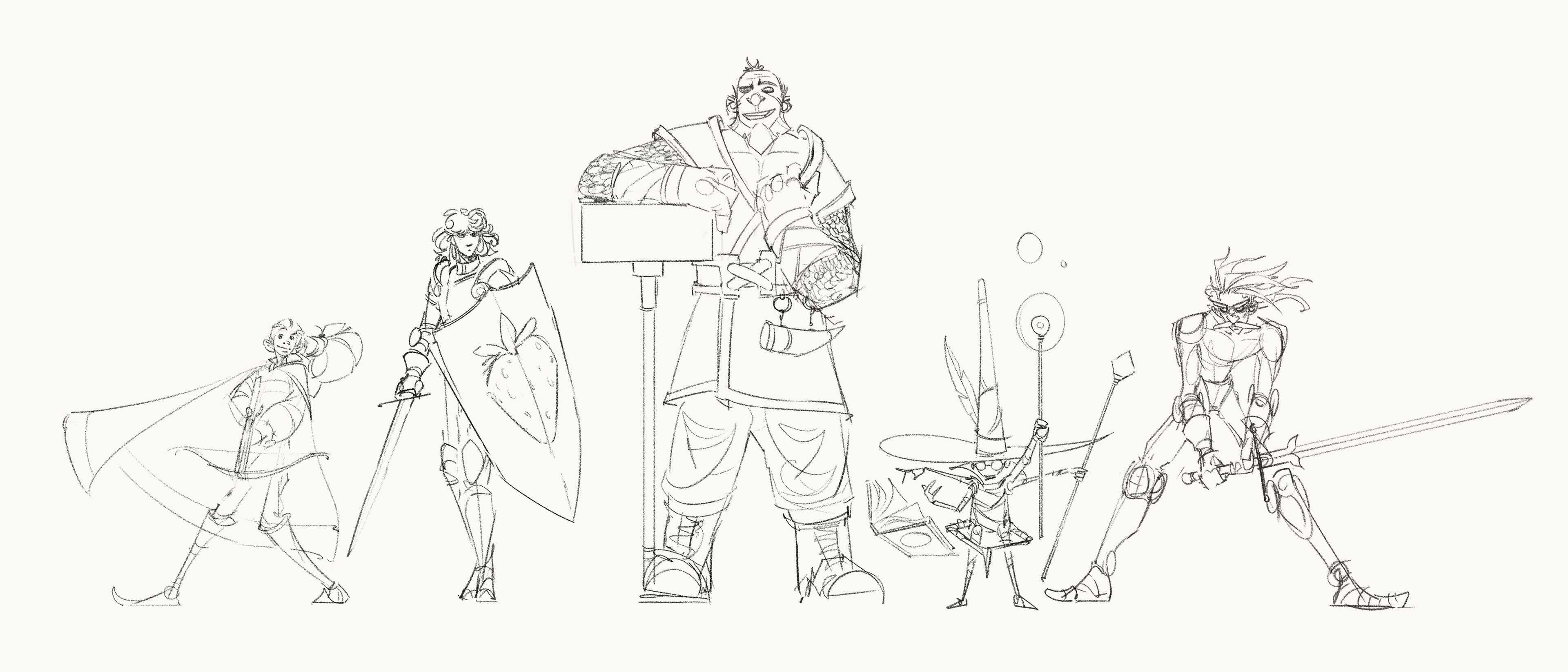 Gabriel Quinn's Portfolio - Fantasy Character line-up sketch