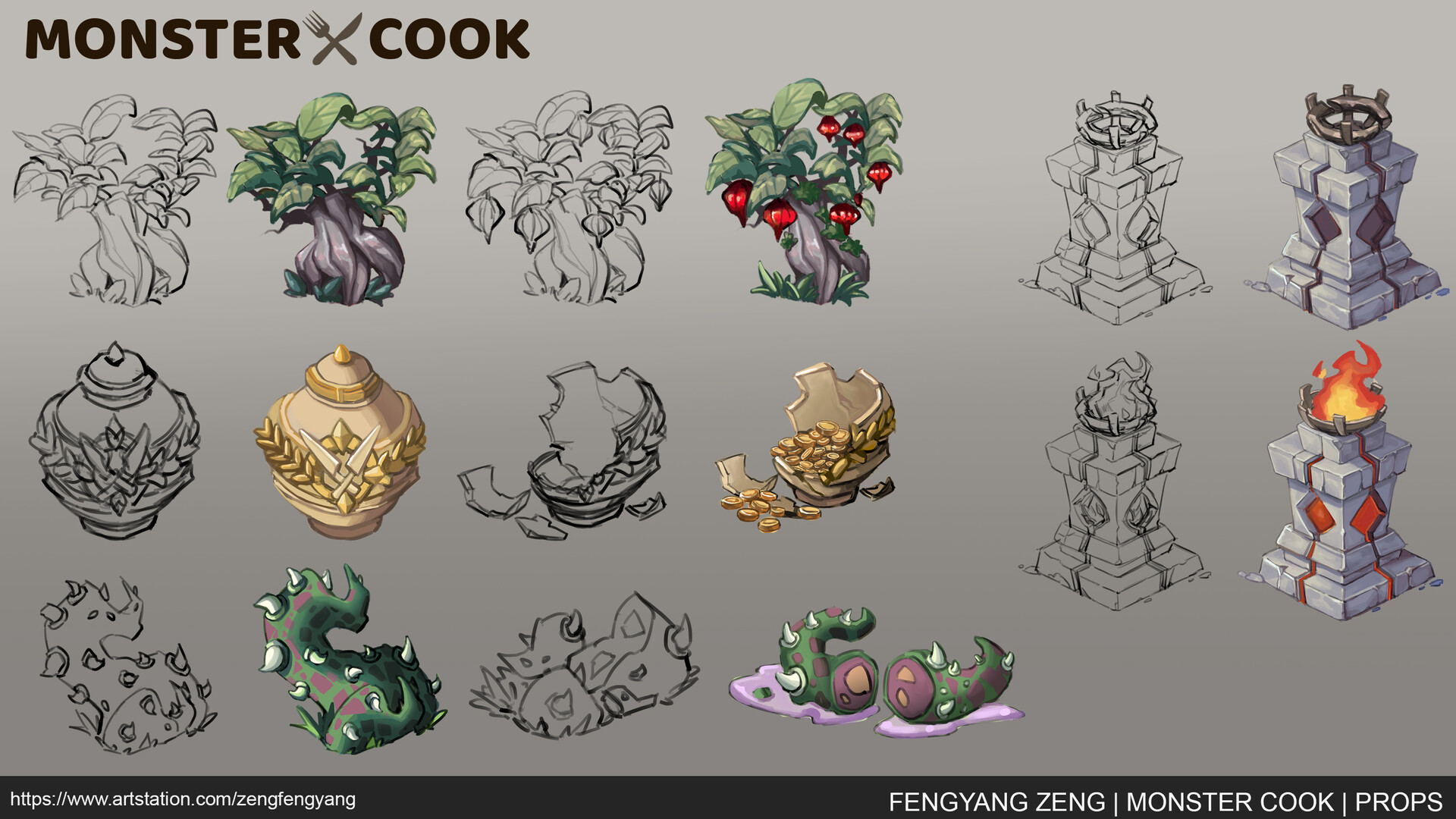 ArtStation - monster cook-props
