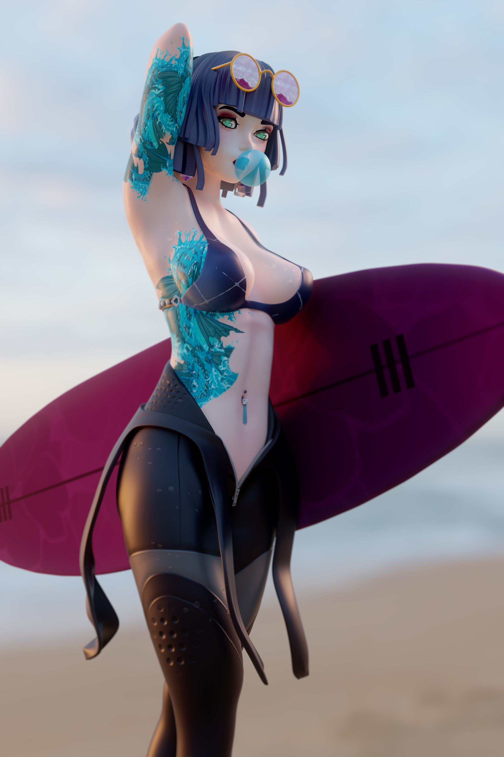ArtStation - Beach/ girl 3D