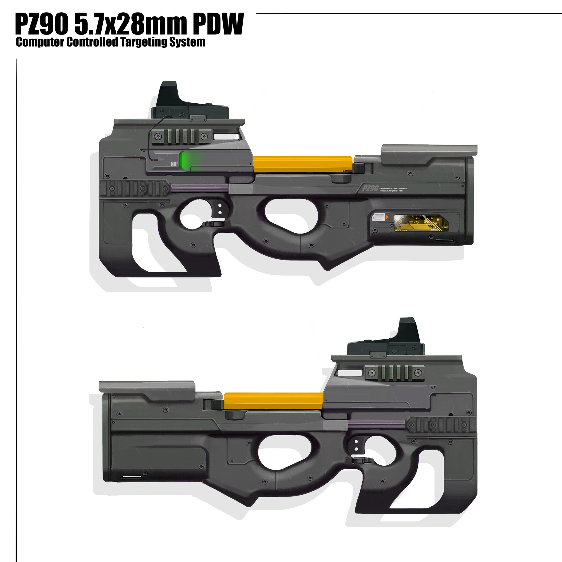 ArtStation - PZ90 5.6x28mm PDW Concept