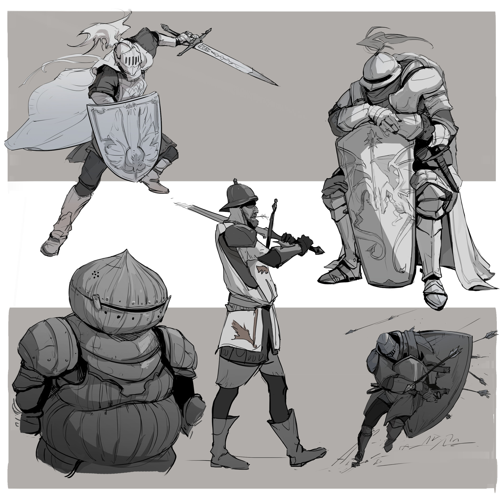 ArtStation - Random sketches and dark souls armor fanart