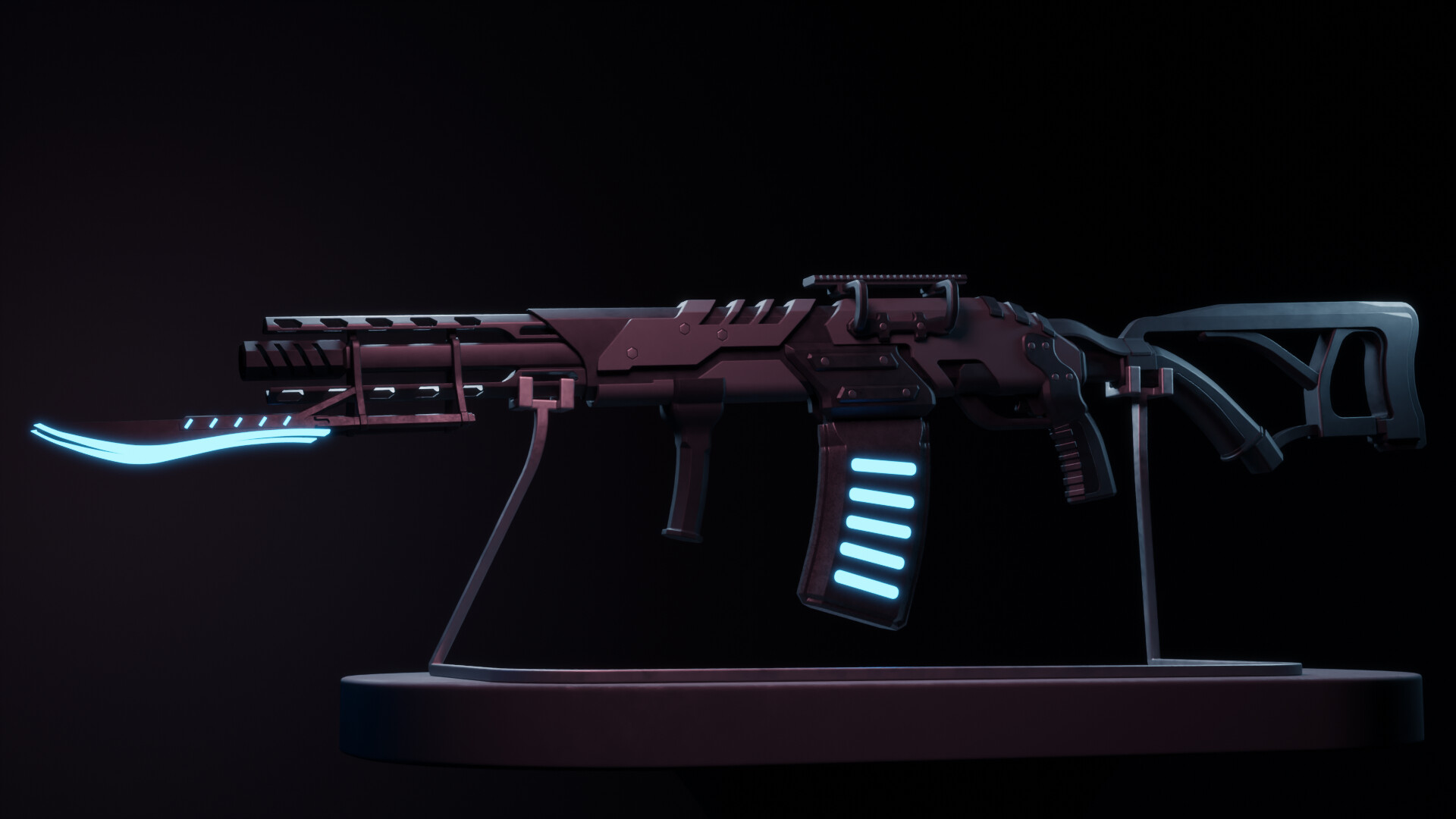 ArtStation - Double bayonet scifi rifle