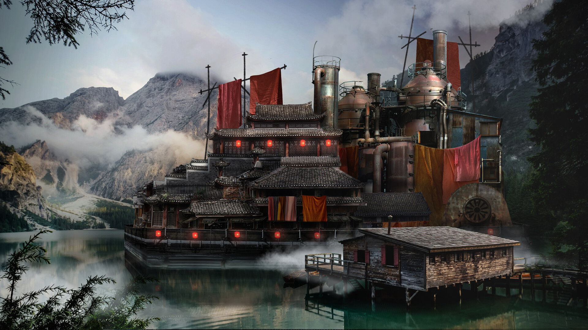 ArtStation - Concept art inspired by Chinese architecture