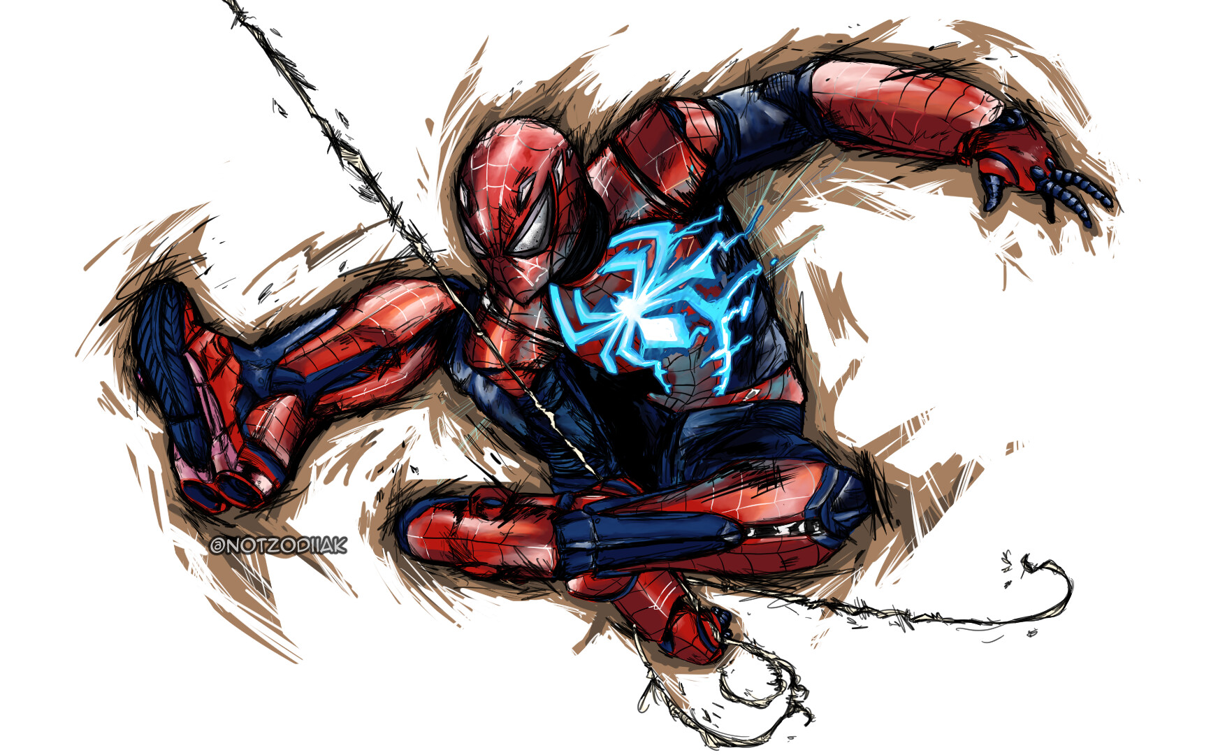 ArtStation - Spider-Man (Aaron Aikman) - Mario Strikers Art Style