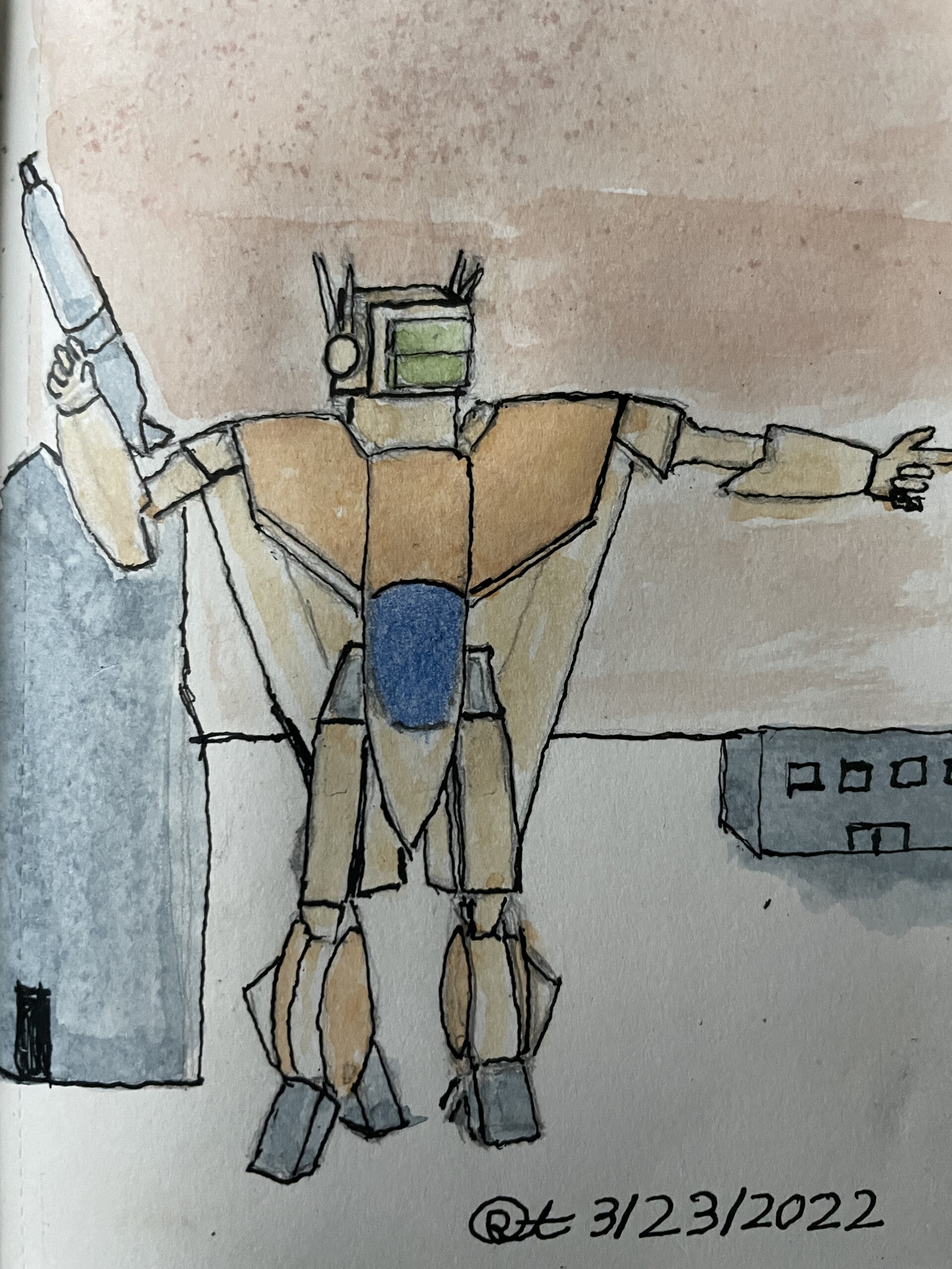 ArtStation - Robotech watercolor