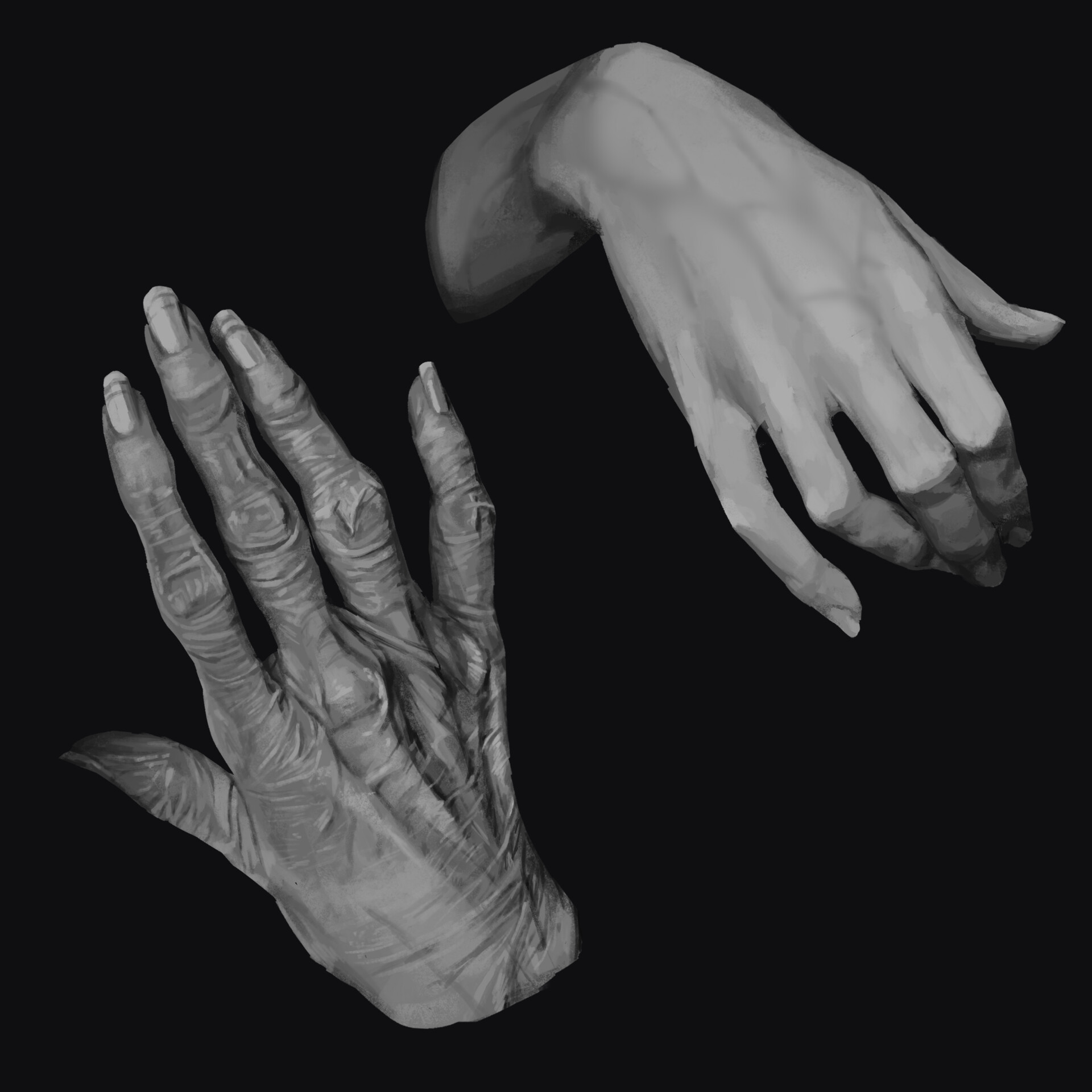 ArtStation - Grayscale Hands Study