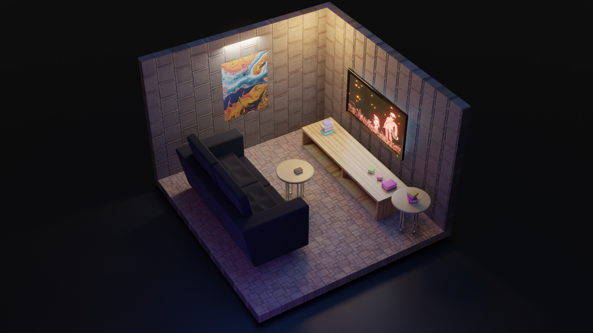 ArtStation - Isometric TV Room