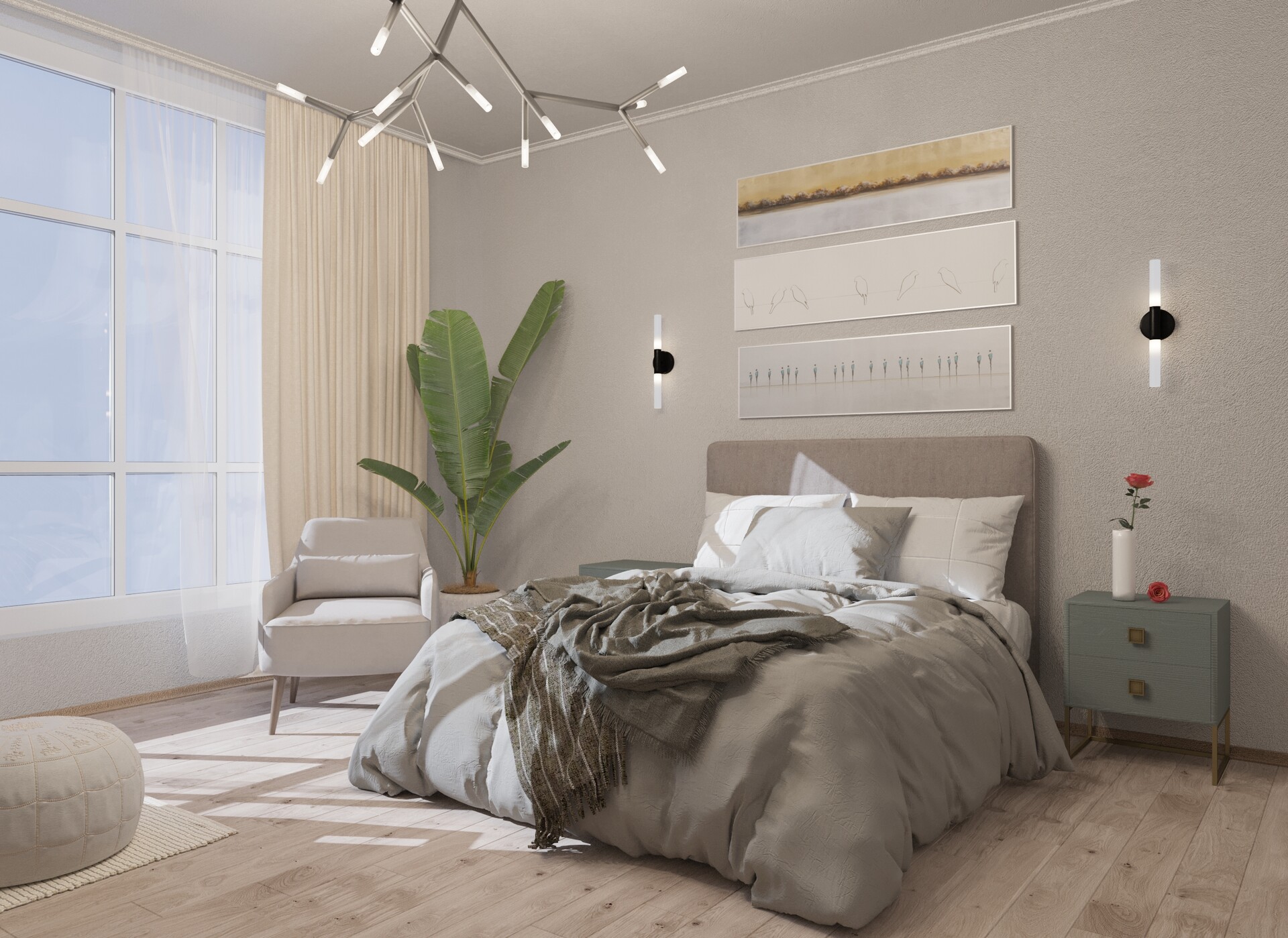 ArtStation - Master bedroom visualization