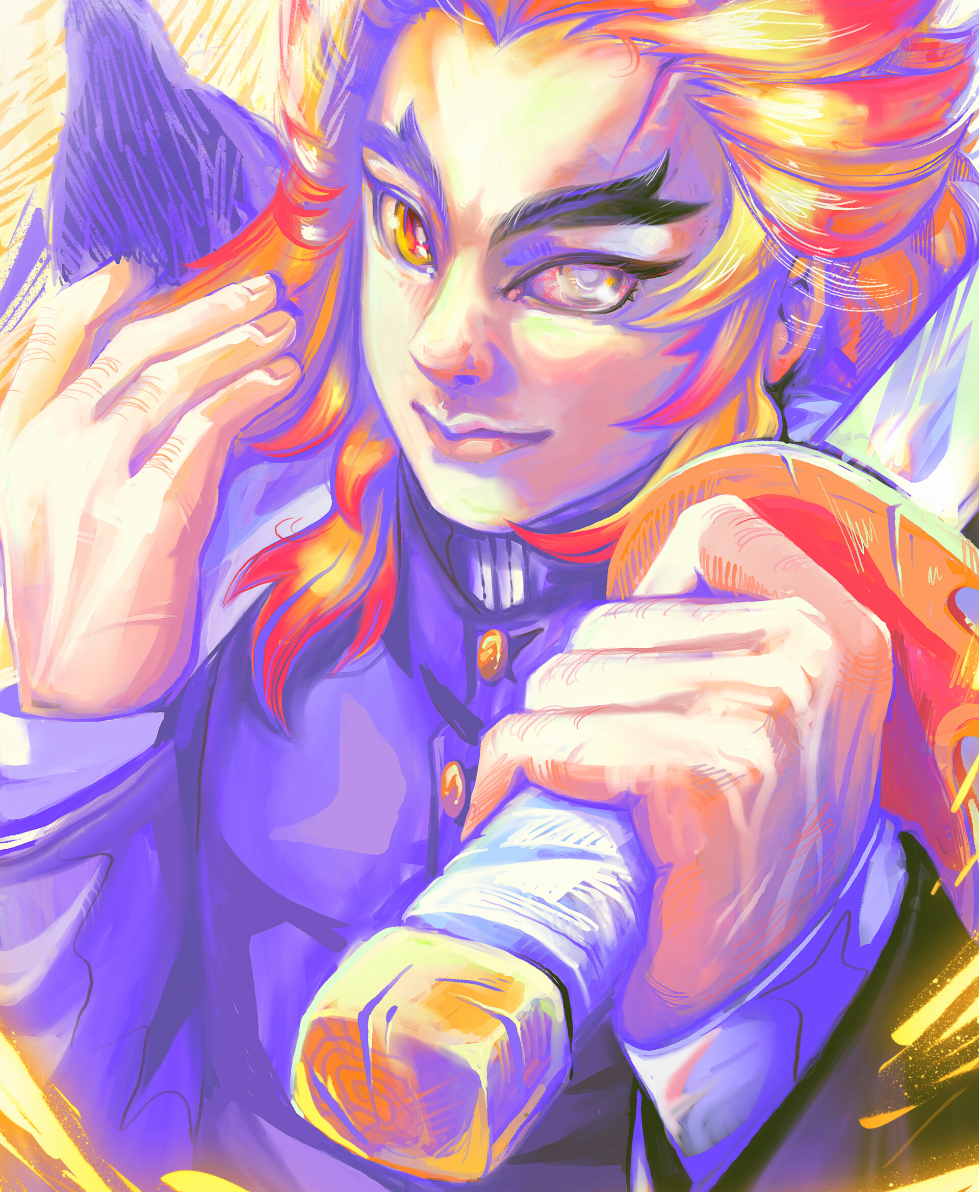 ArtStation - Kyojuro Rengoku (Demon Slayer)