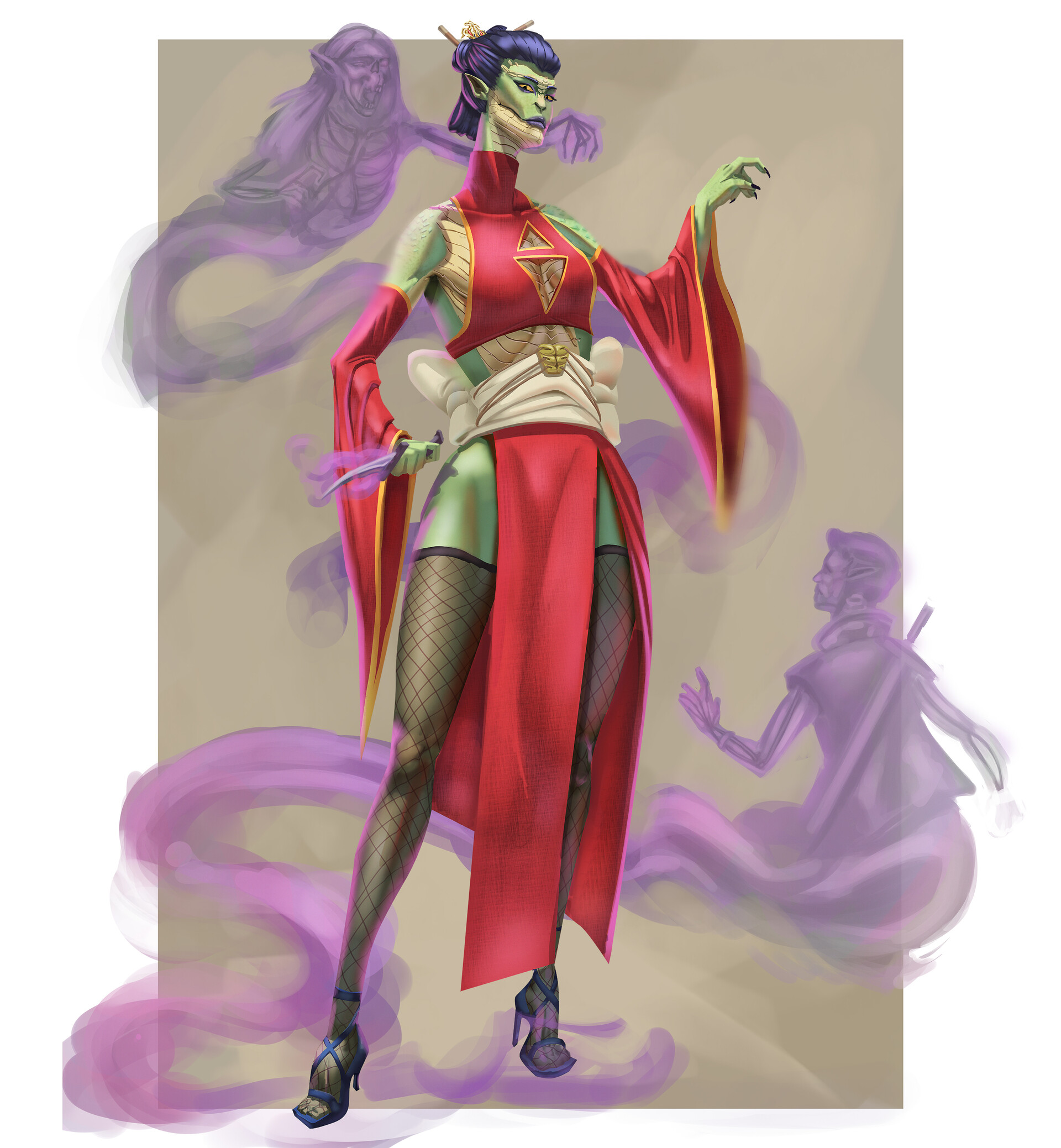 ArtStation - serpent girl - DnD Character