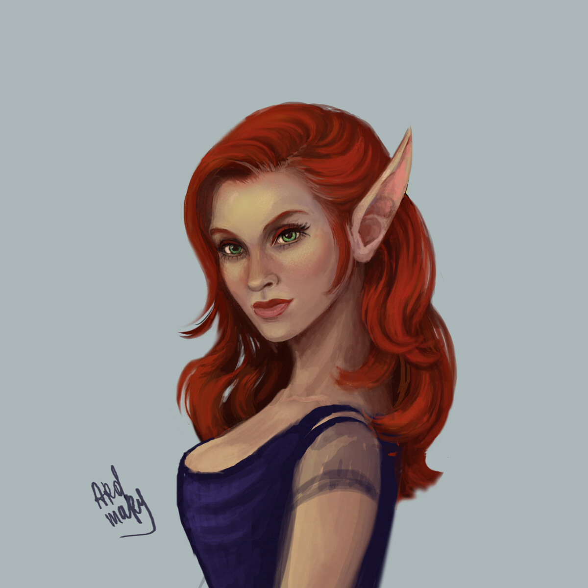 ArtStation - Red hair Elf
