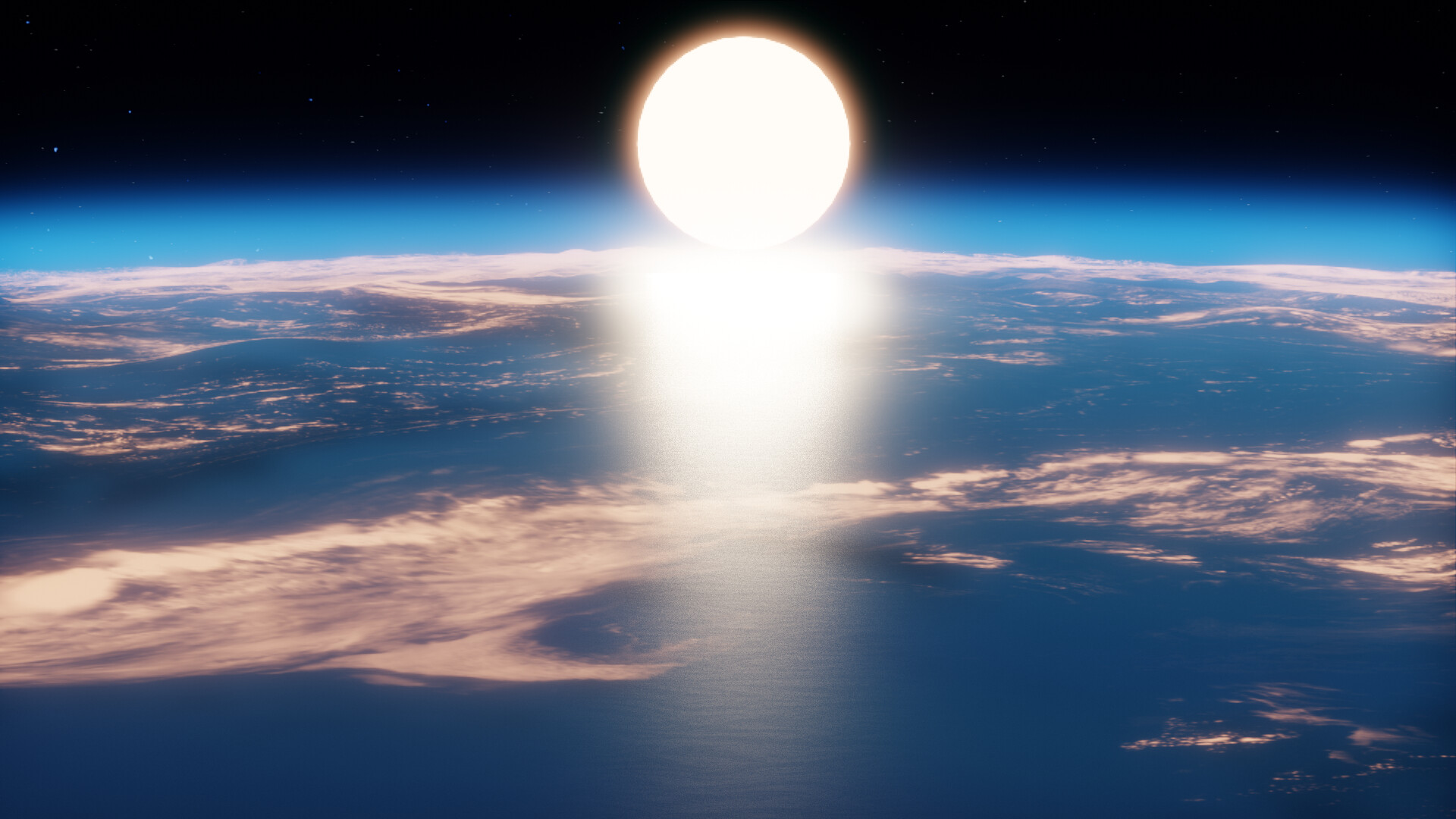 ArtStation - Sunset from Space