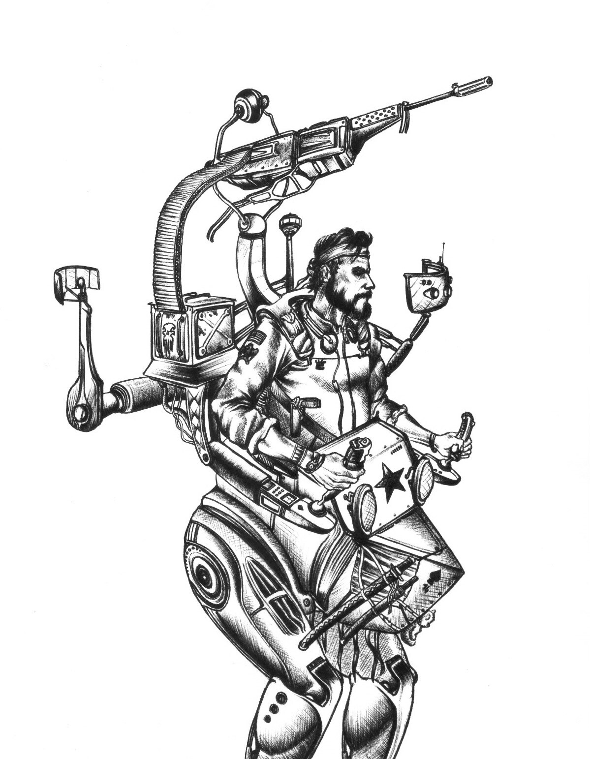 ArtStation - Sketch inspired by D-Walker from MGSV