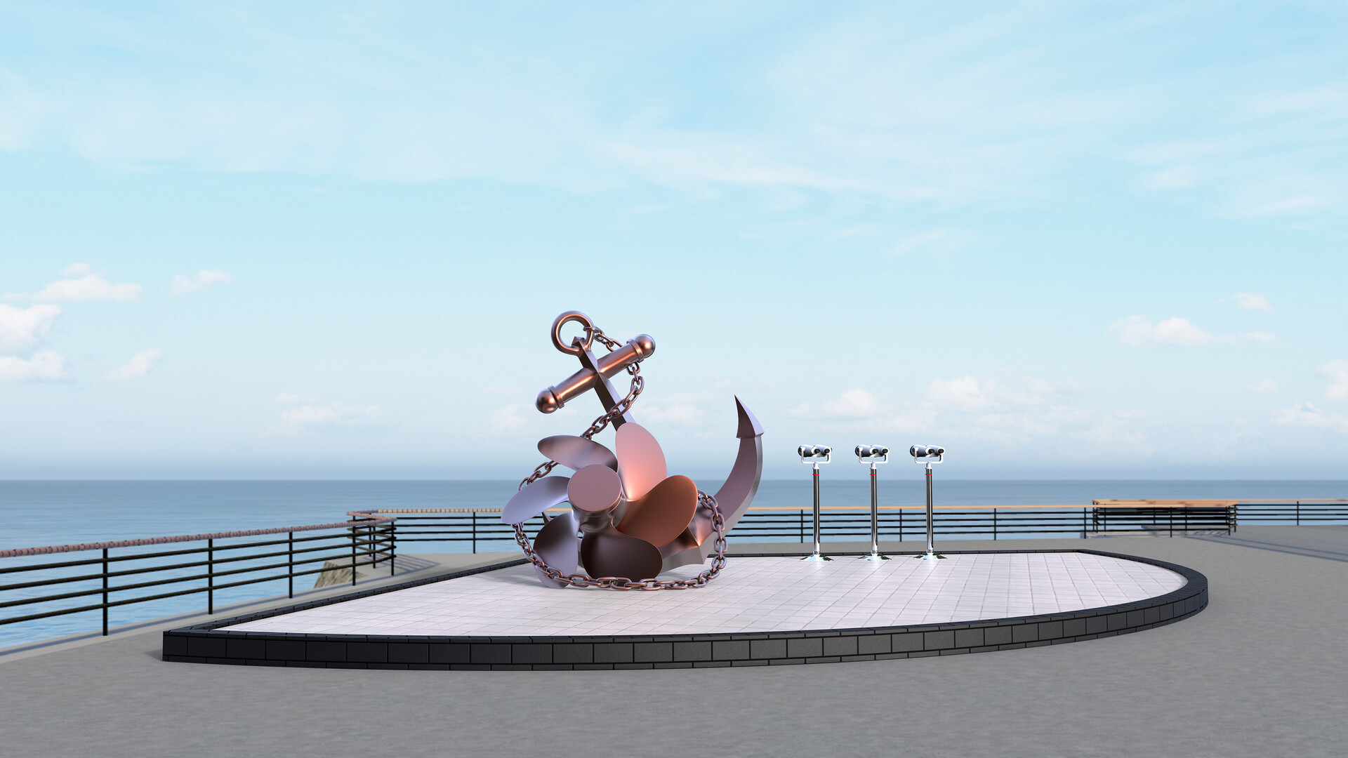 Heuk Kell - Structure with anchor, propella, chain