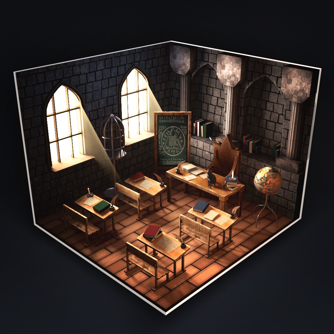 ArtStation - Harry Potter Mcgonagall's classroom