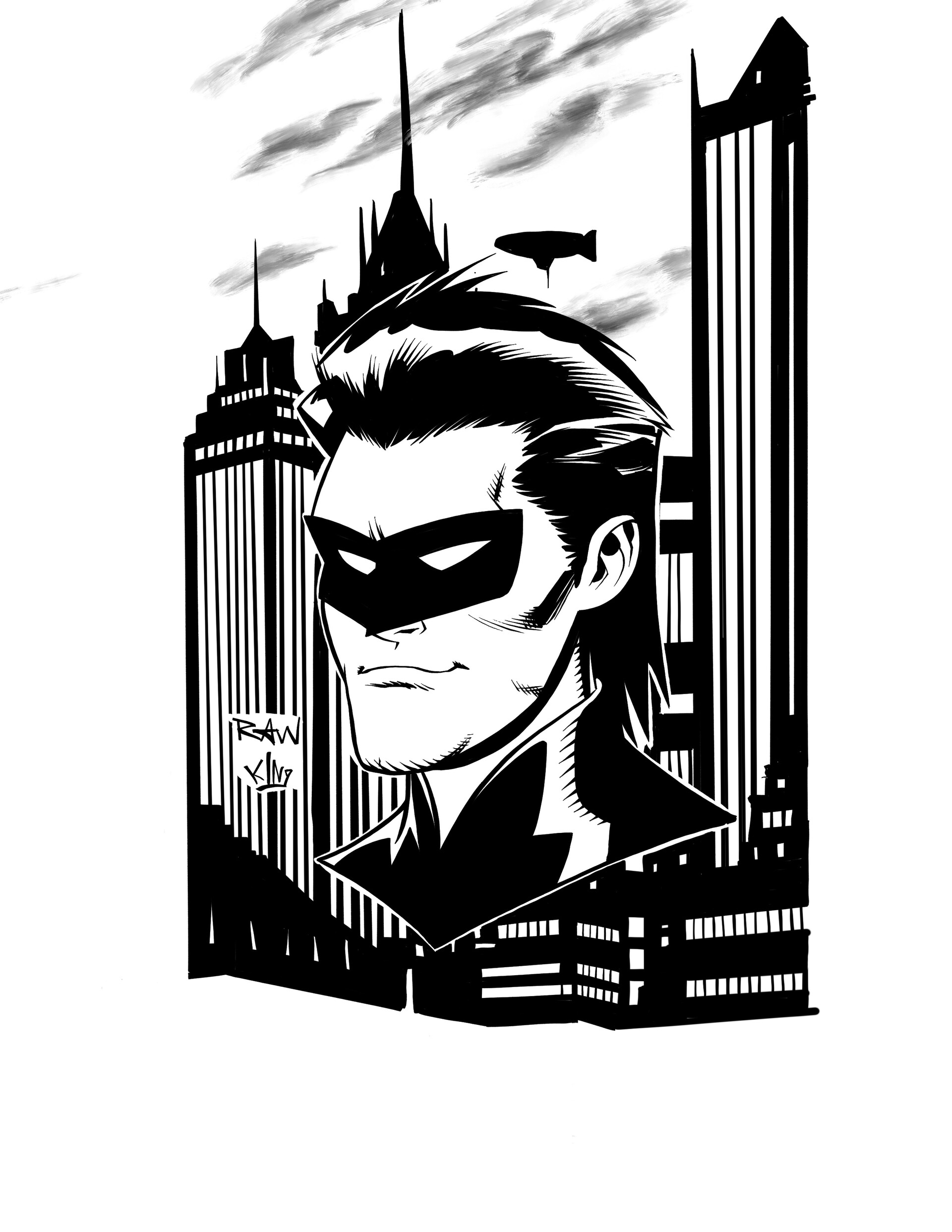 ArtStation - Nightwing Inks Over Winn