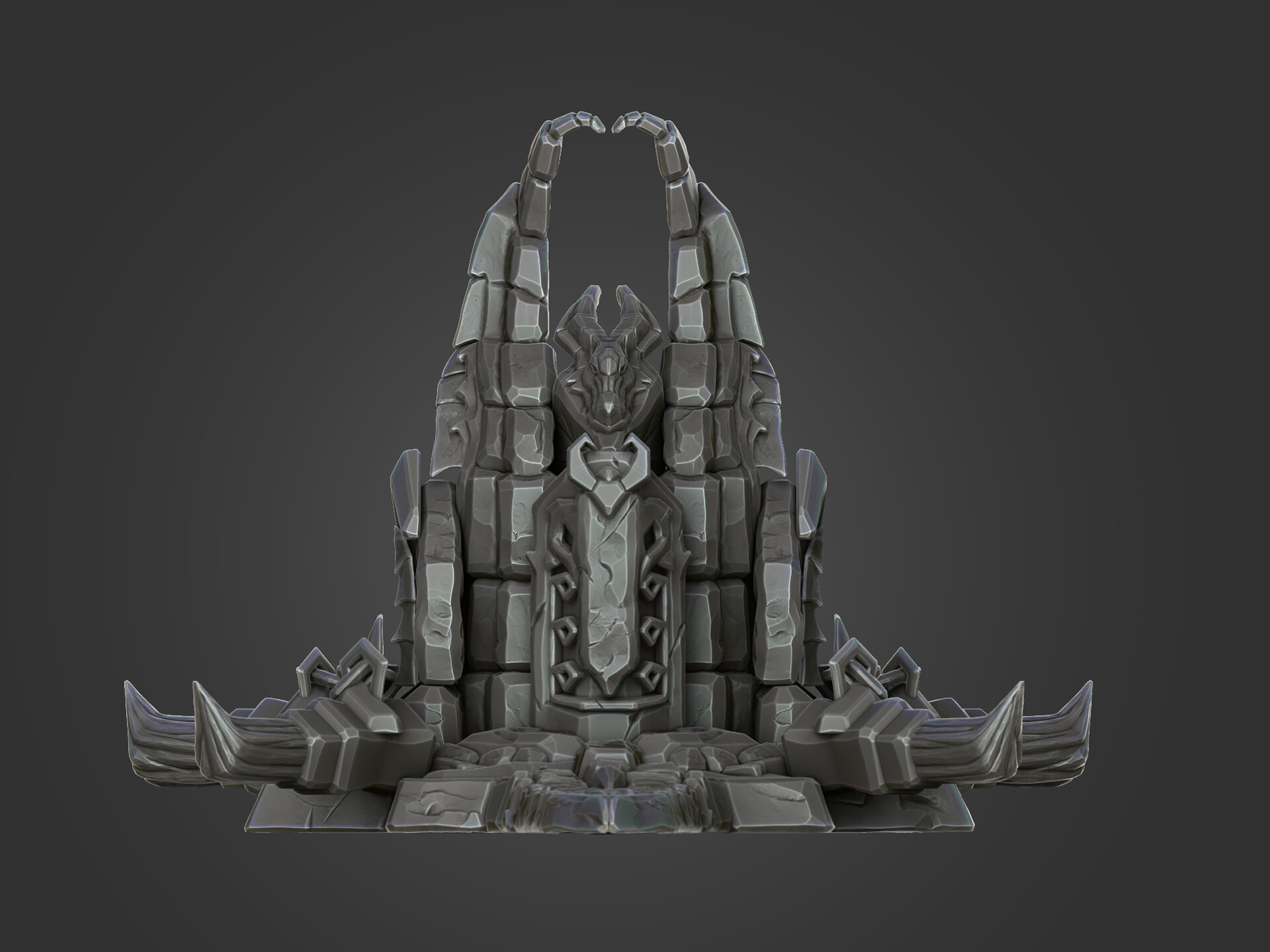 ArtStation - Stylized Demon Dragon Statue