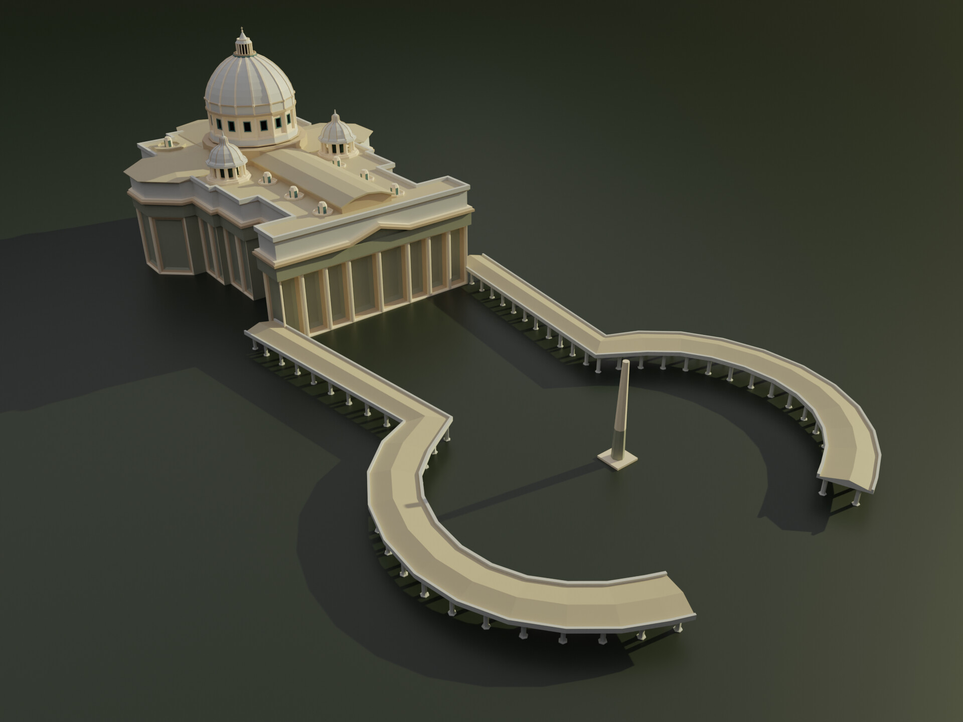 ArtStation - St Peter's Square - Low Poly
