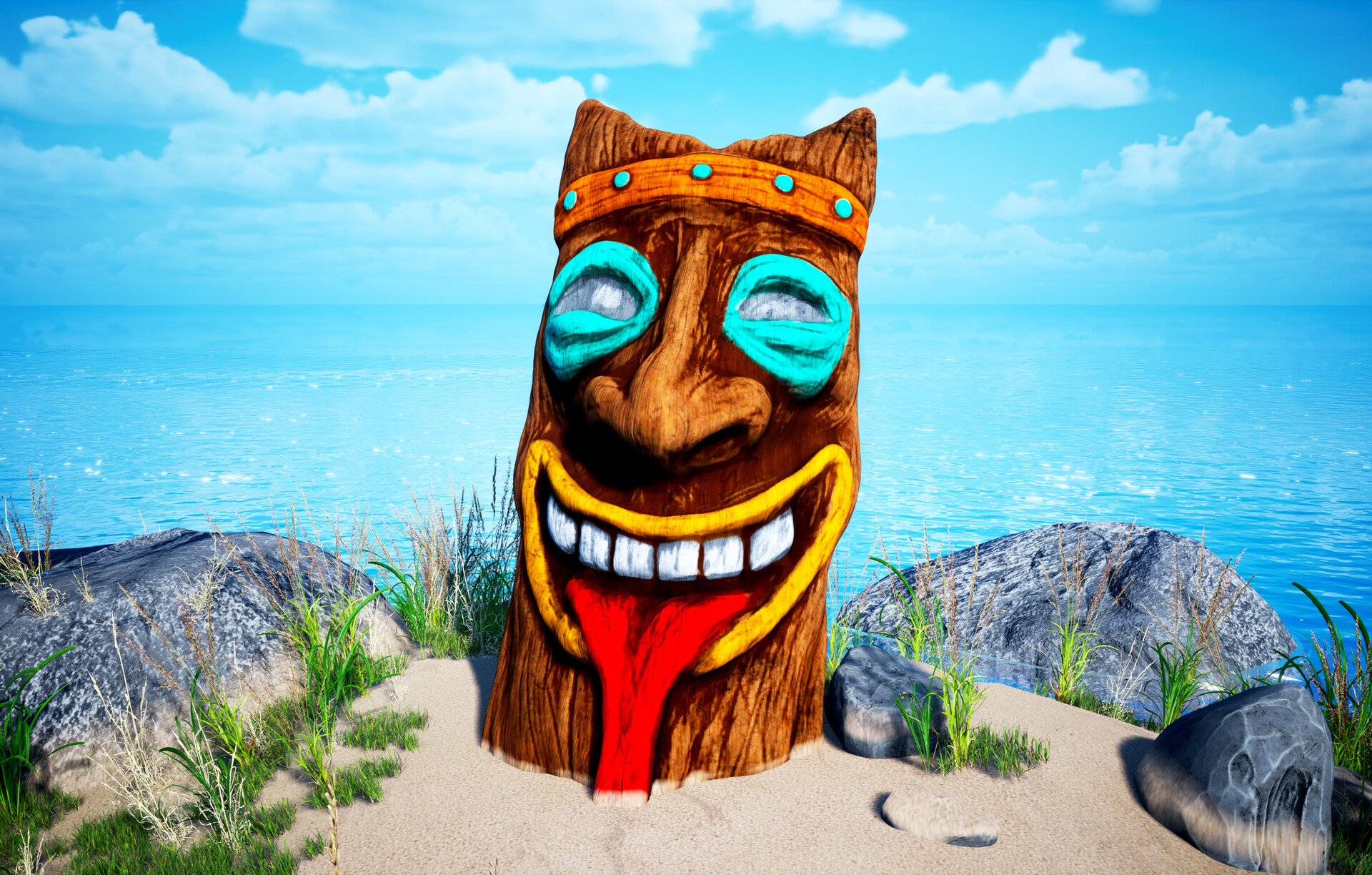 Joshua Wittman - Stylized Goofy Tiki God Totem