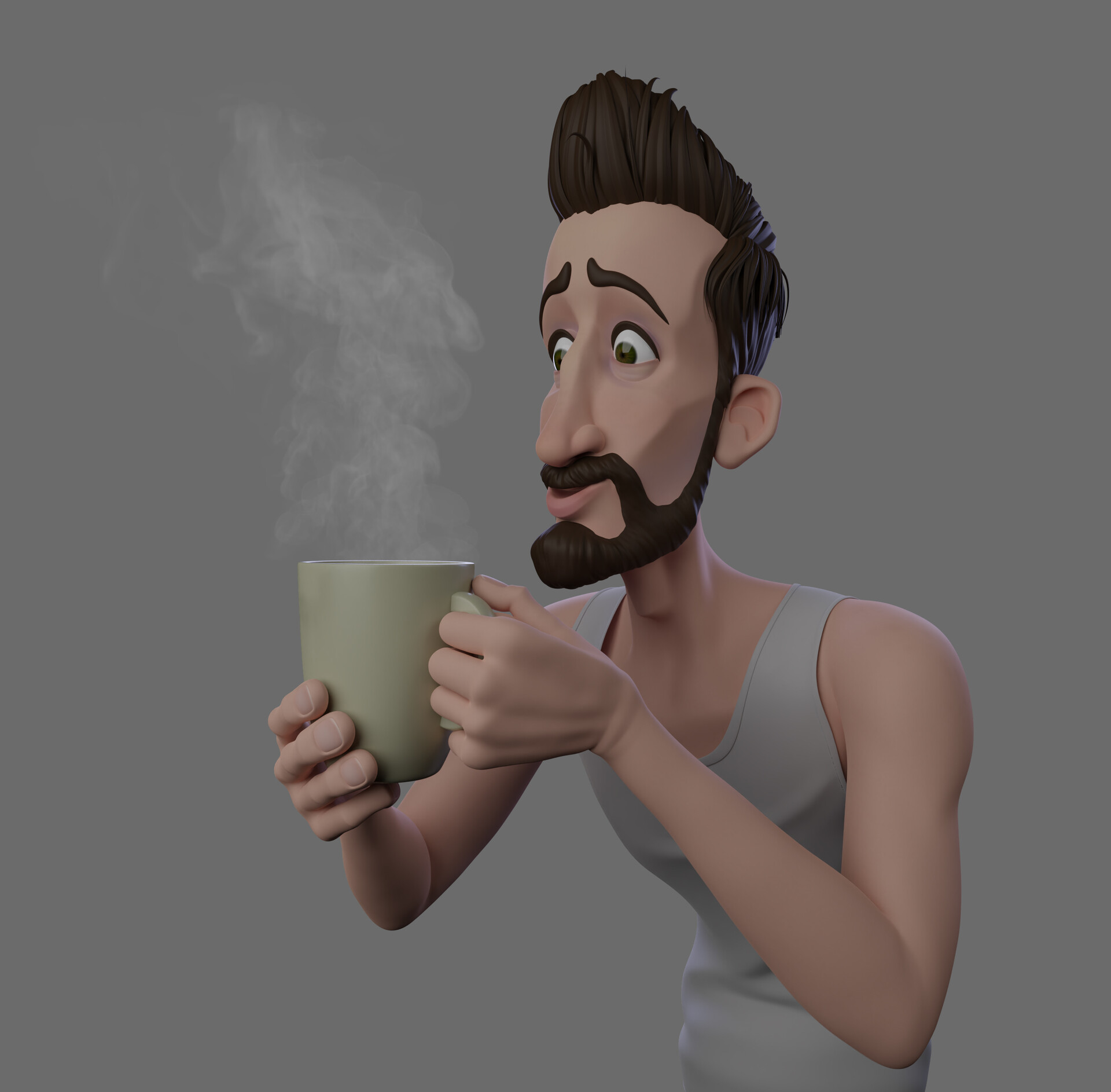 ArtStation - Man with Morning Coffee