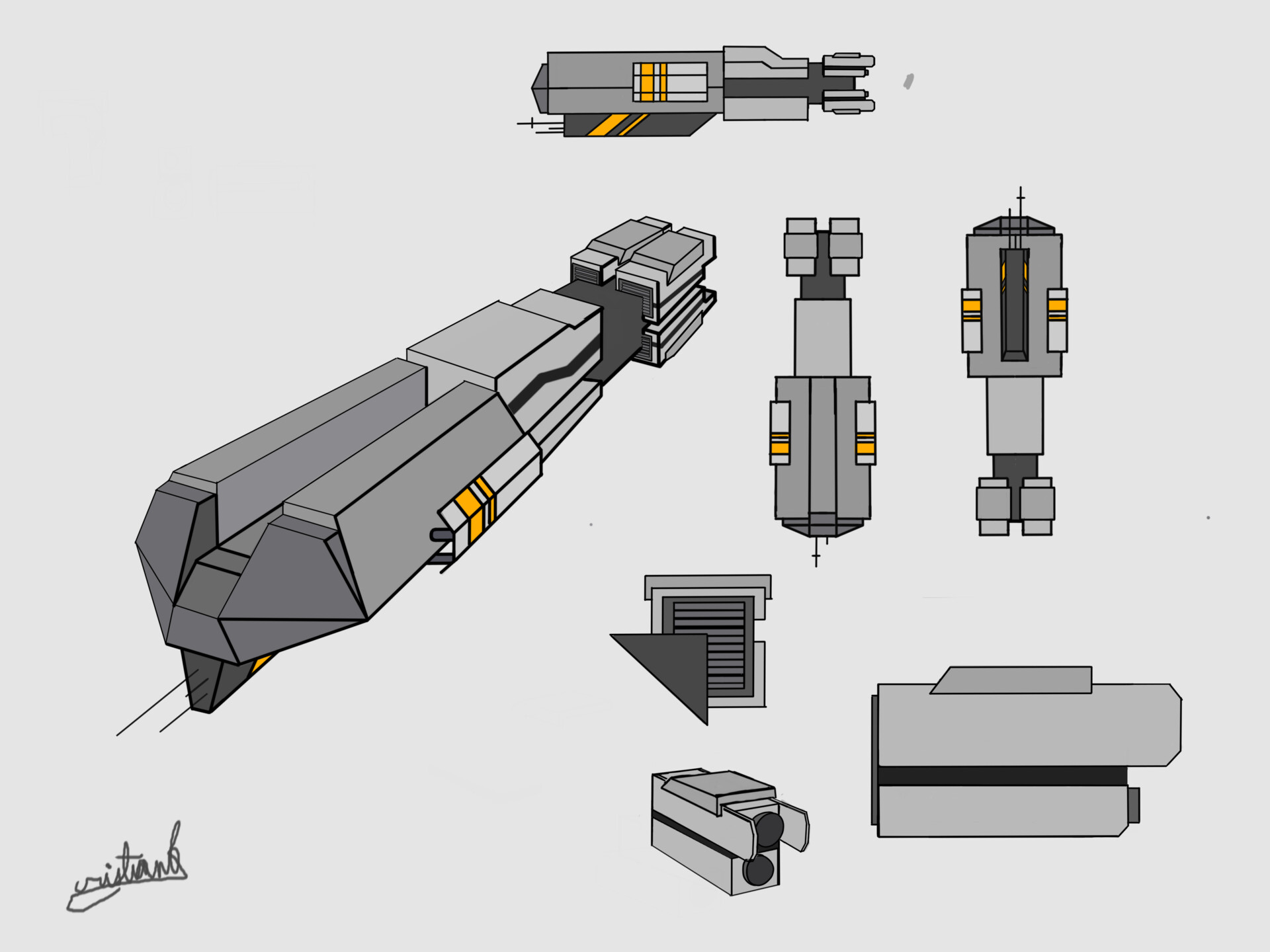ArtStation - first time drawing a spaceship