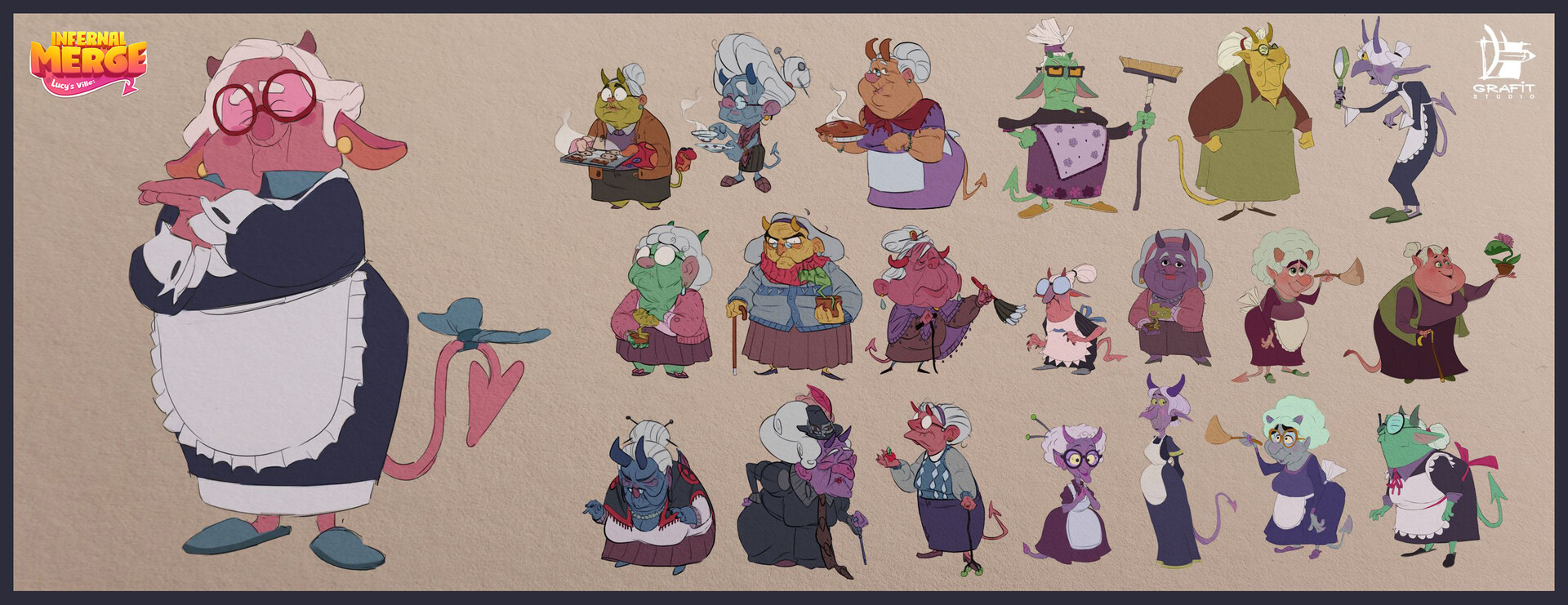 Grafit Studio - Lucy’s Ville: Infernal Merge - Character Design