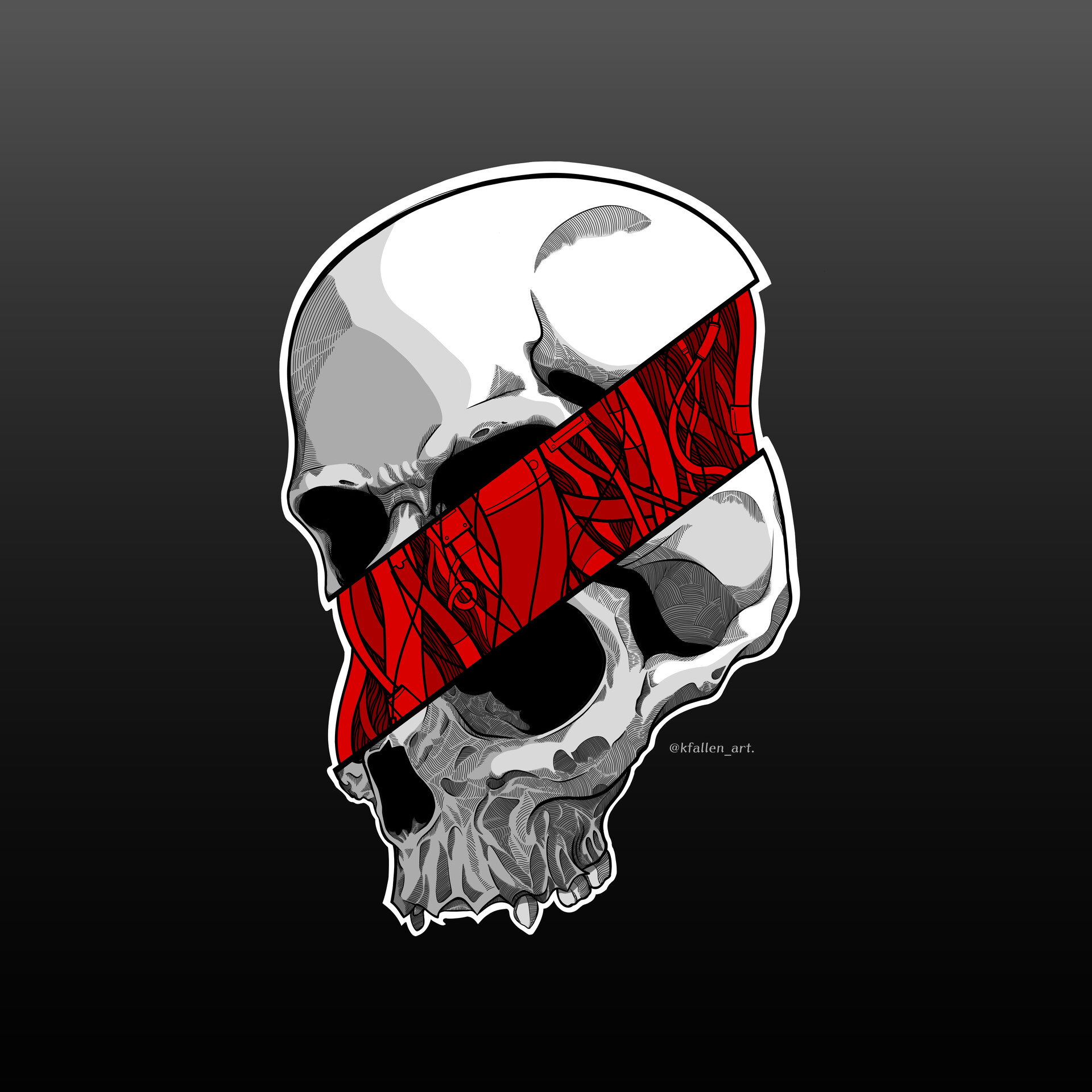 ArtStation - Digital desing. Cyber skull No.4