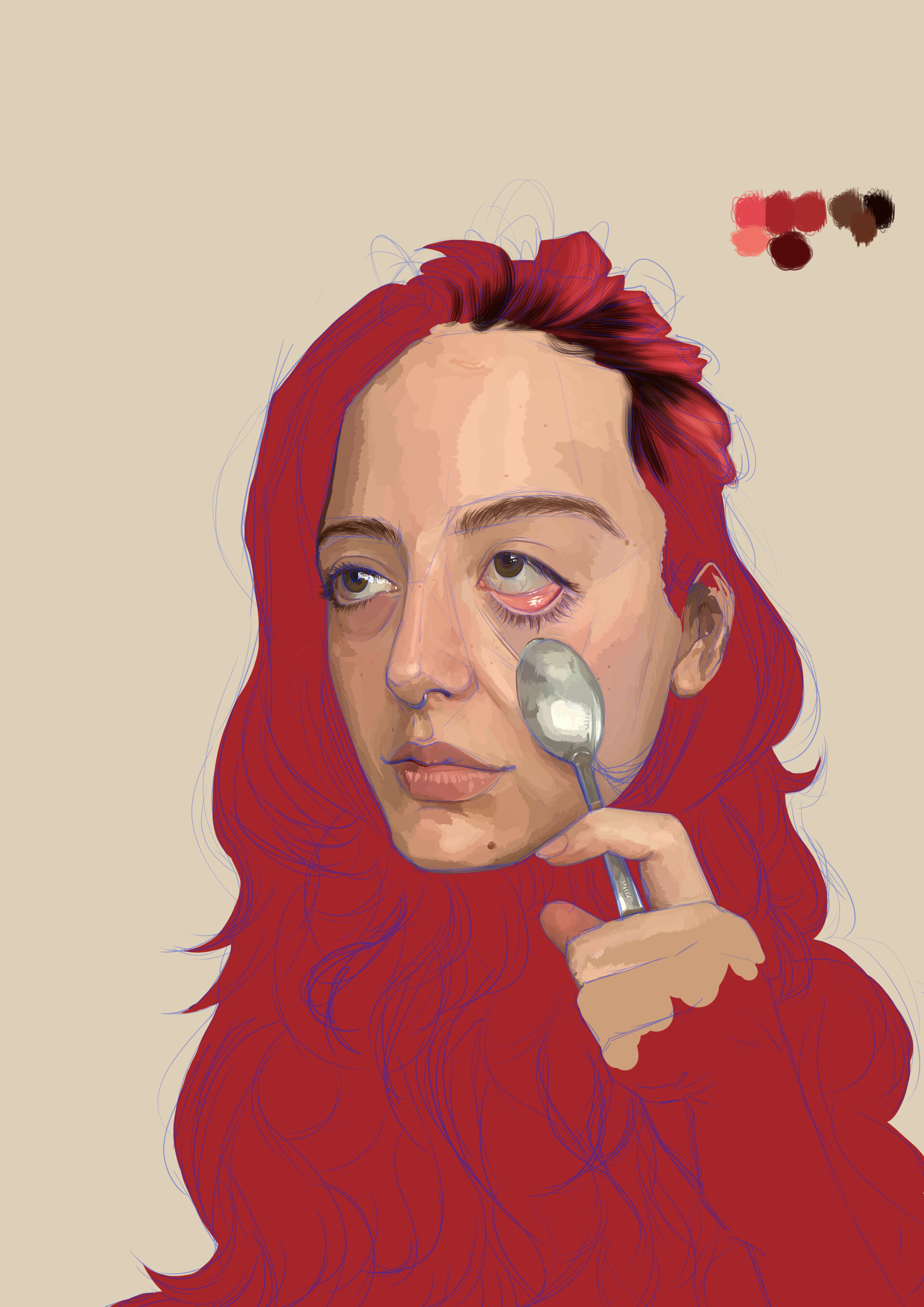 ArtStation - Unfinished self portrait