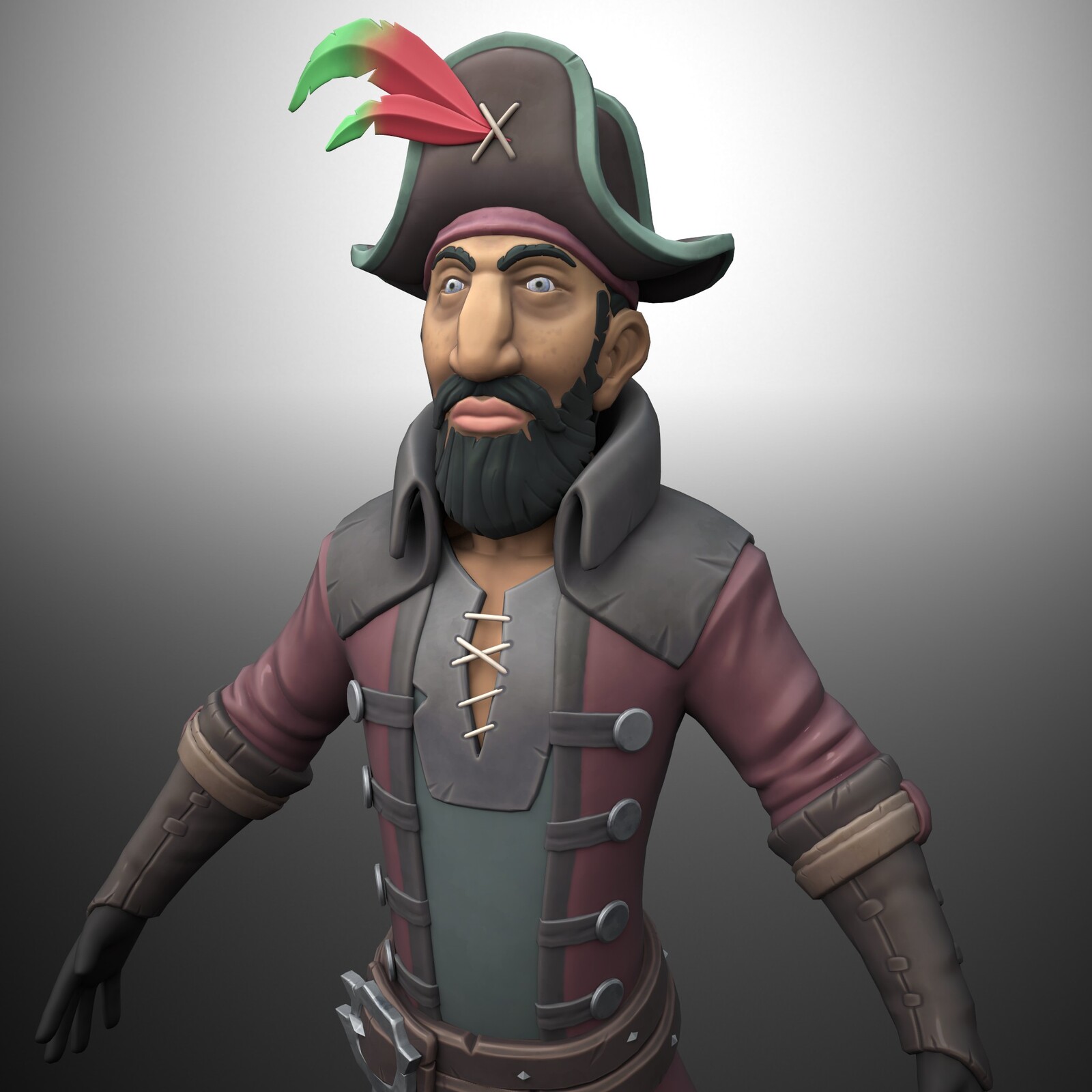 Karol Małz - Captain Black Pullock (Sea of Thieves Fanart)