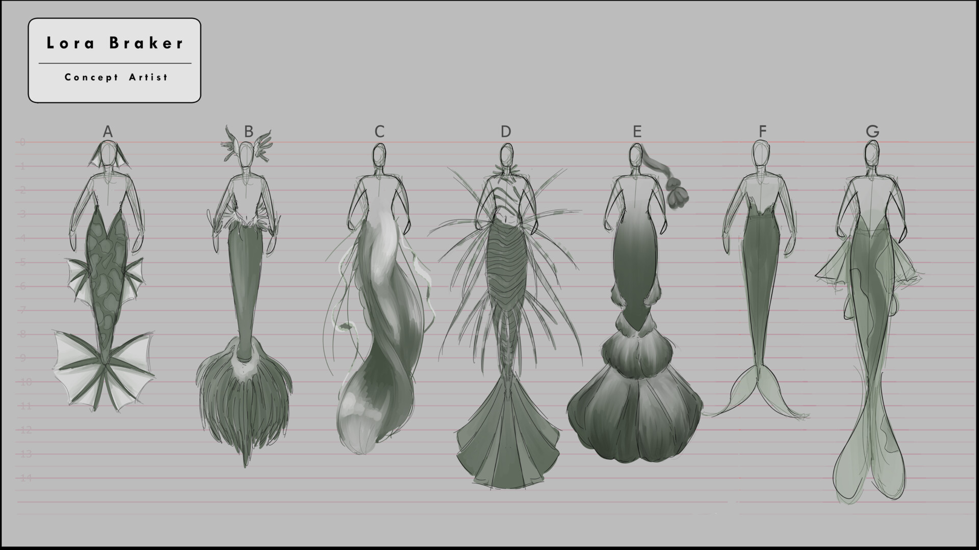 ArtStation - Character Design- Mermaid Tail Iterations