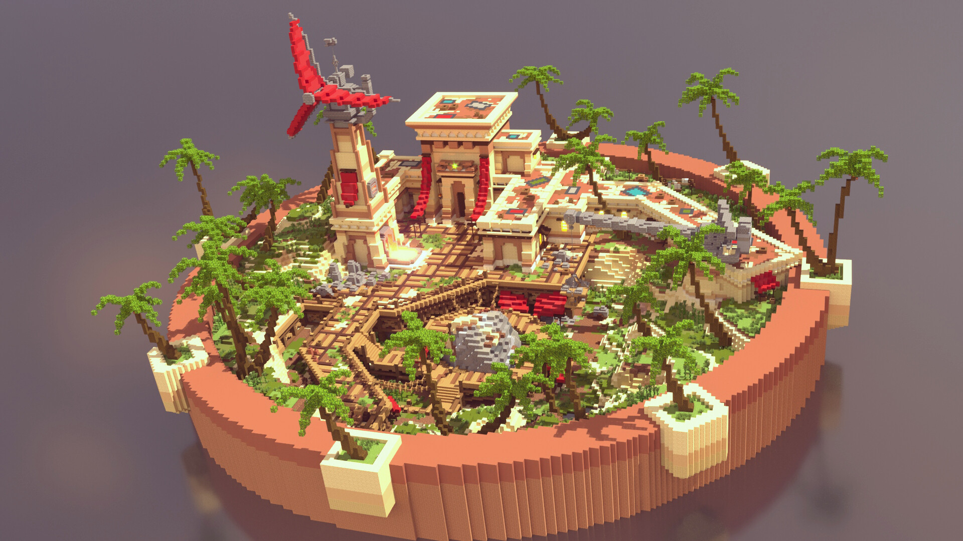 ArtStation - RedRock map in Minecraft