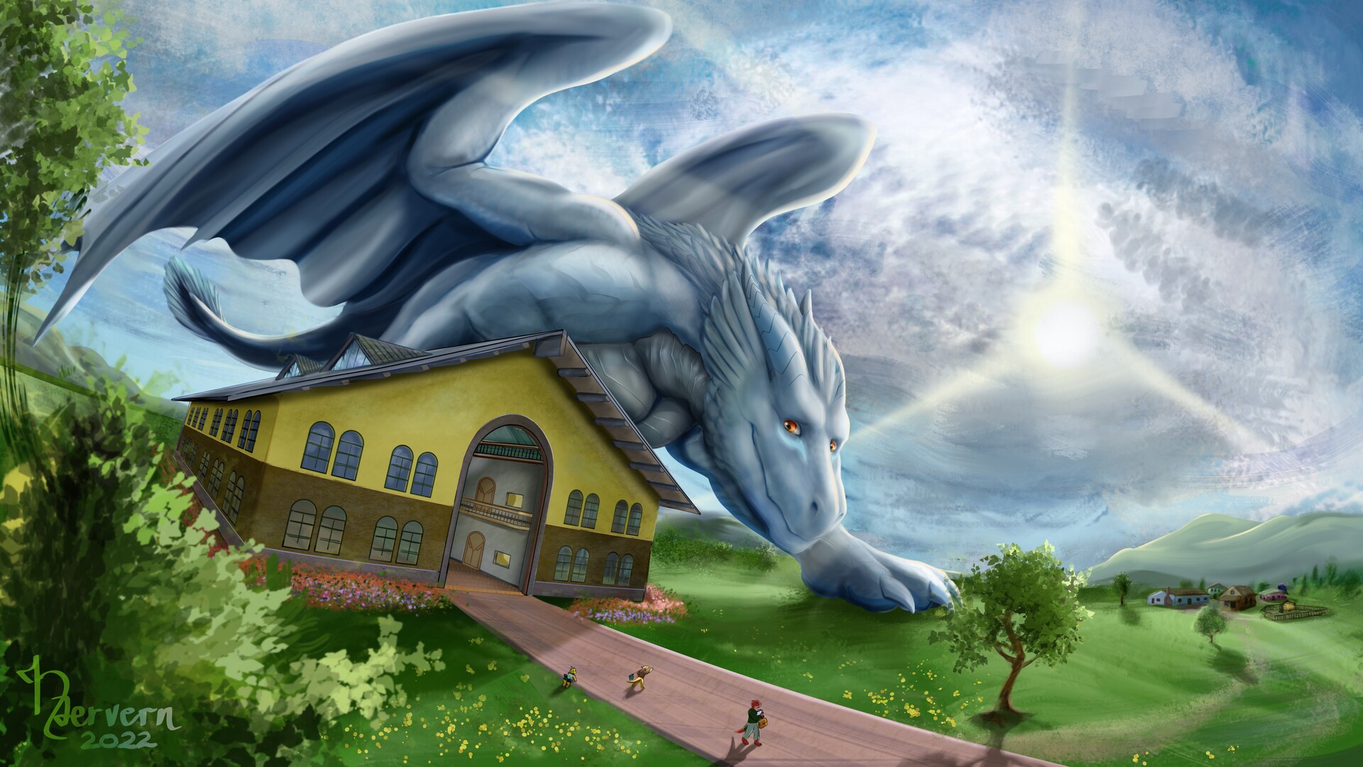 ArtStation - Dragon Visits Kobold School