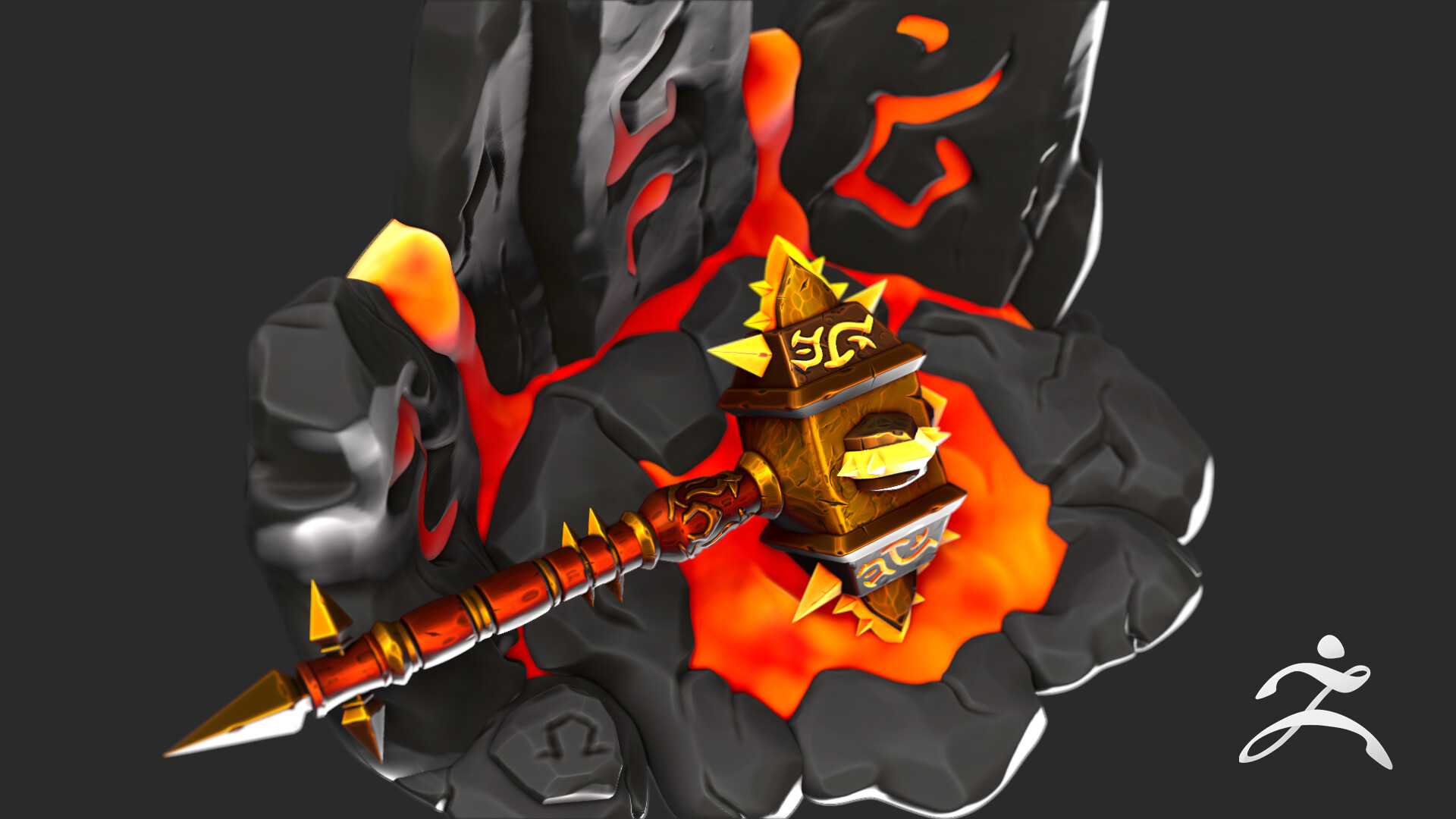 ArtStation - Stylized weapon Sulfuras