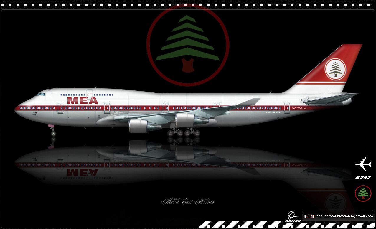 ArtStation - Middle East Airlines MEA Boeing 747 RetroJet Livery concept
