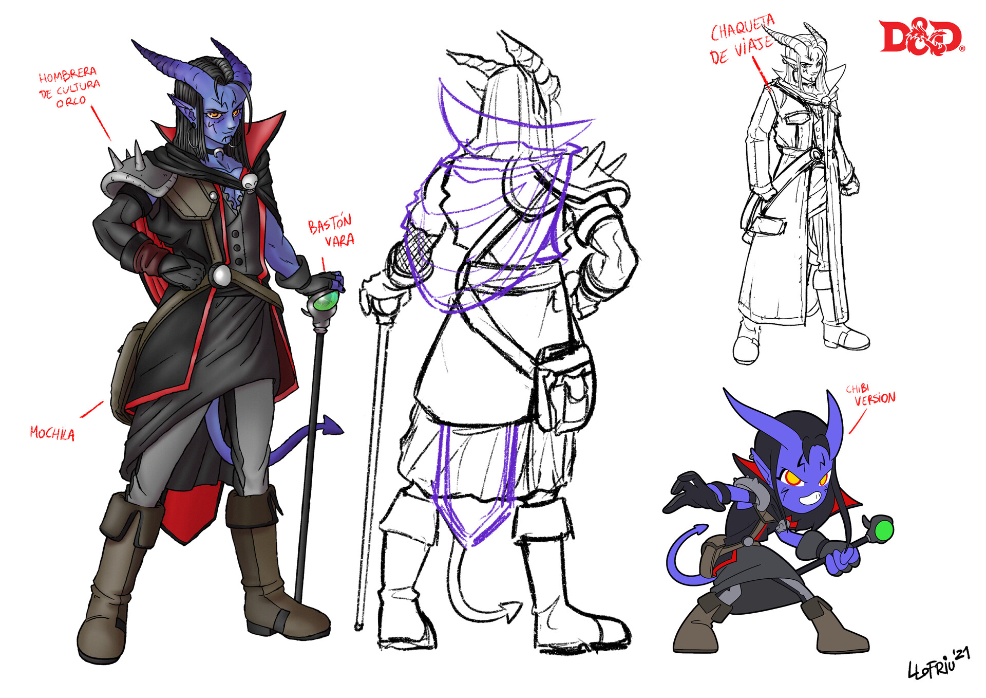 ArtStation - Ethanon Blackbone Character Sheet - DnD