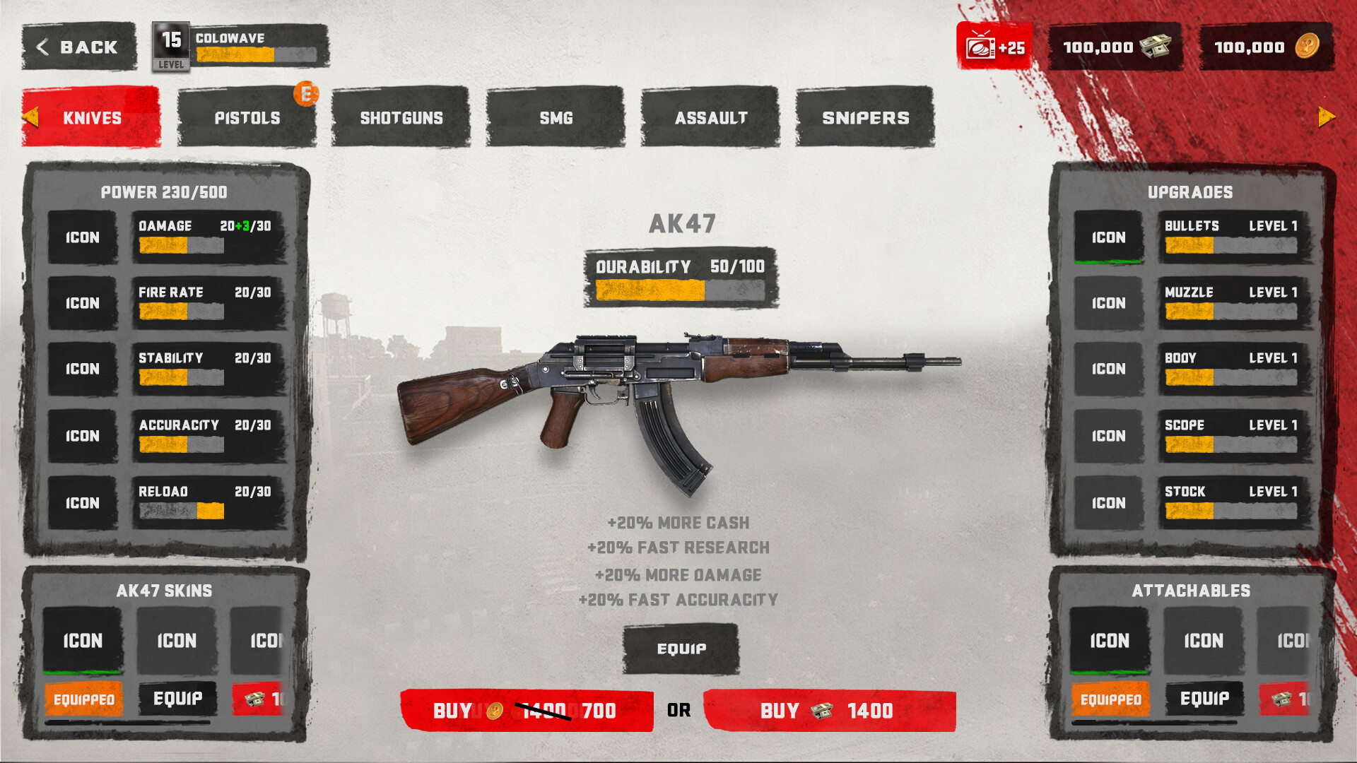 Ivan Yosifov - Zombie Mobile Shooter - UI/UX Design Concept