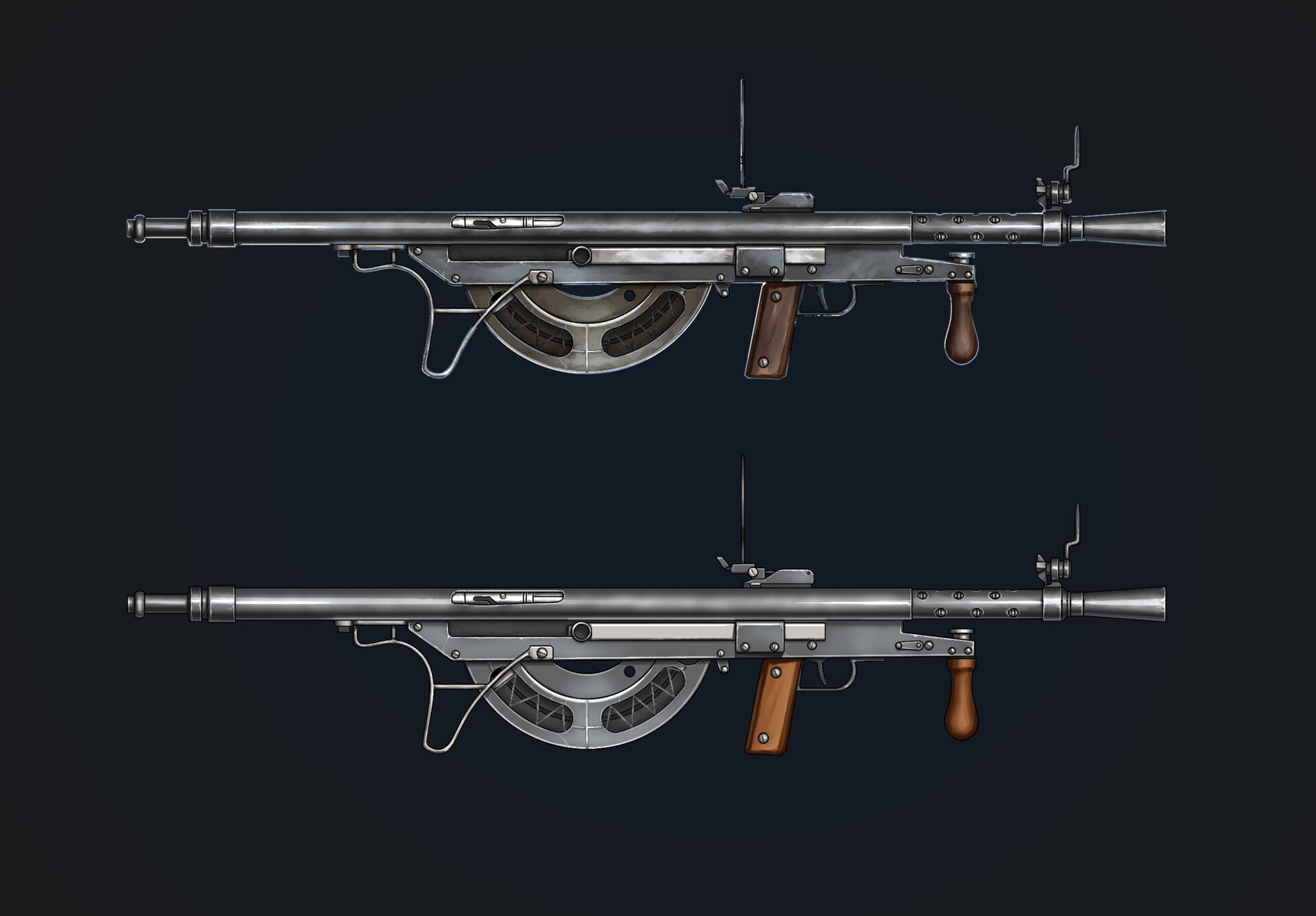 ArtStation - Bullpup Chauchat Machine Gun