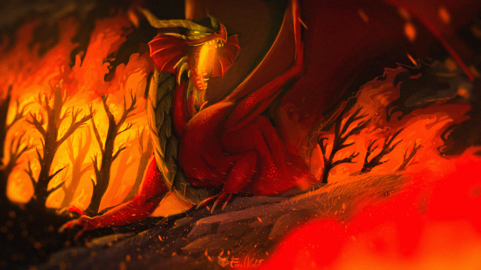 ArtStation - A Red Dragon's Wrath
