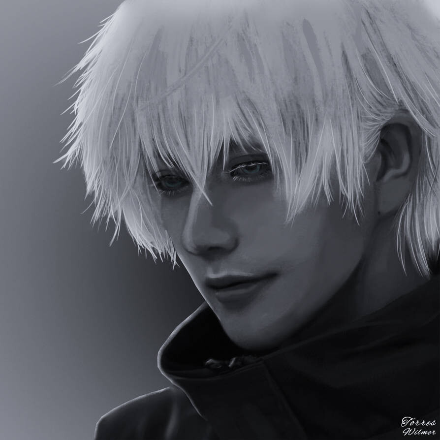 ArtStation - Gojo Satoru | Grayscale painting | Portrait