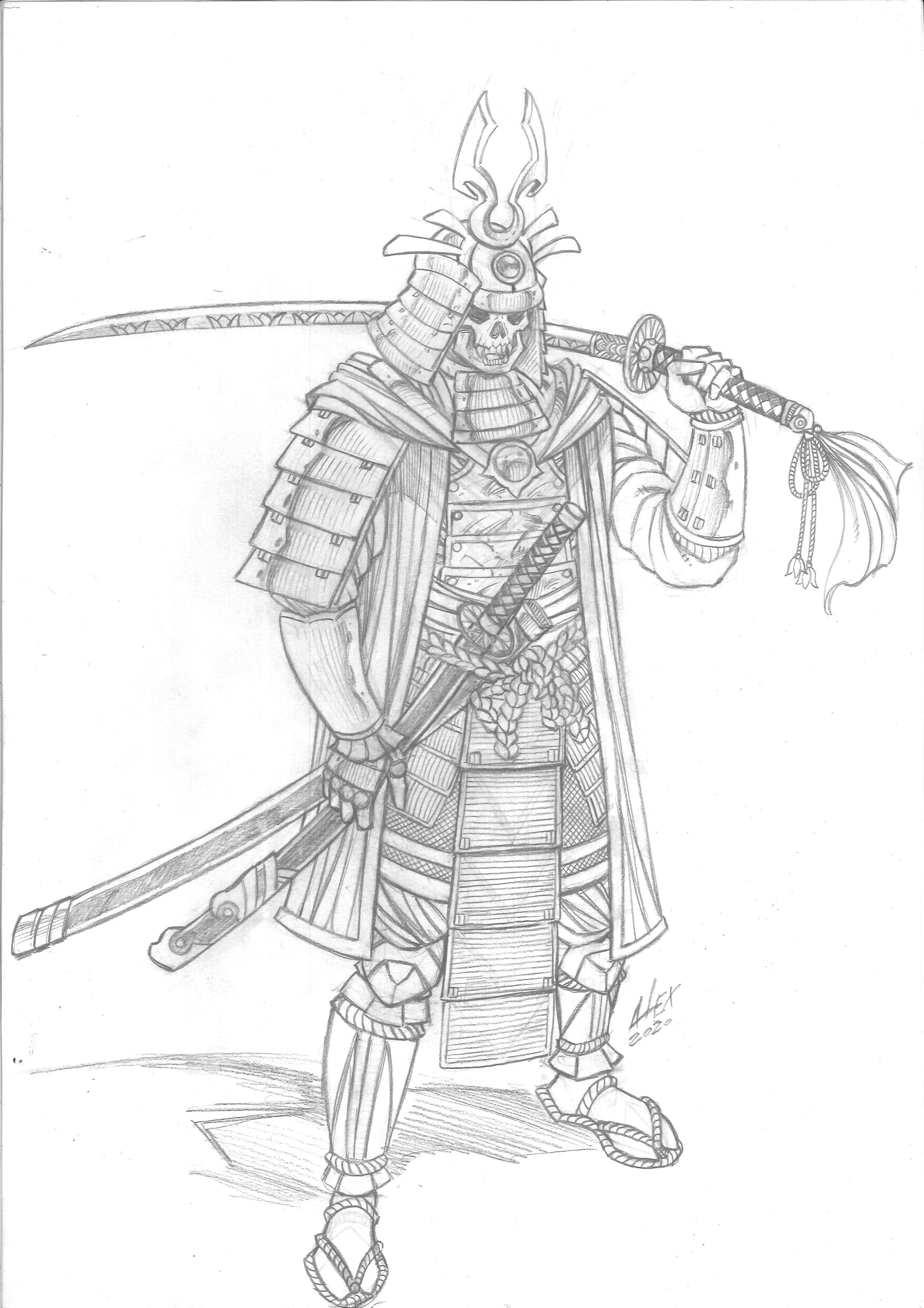ArtStation - Samurai on pencil of the pinup