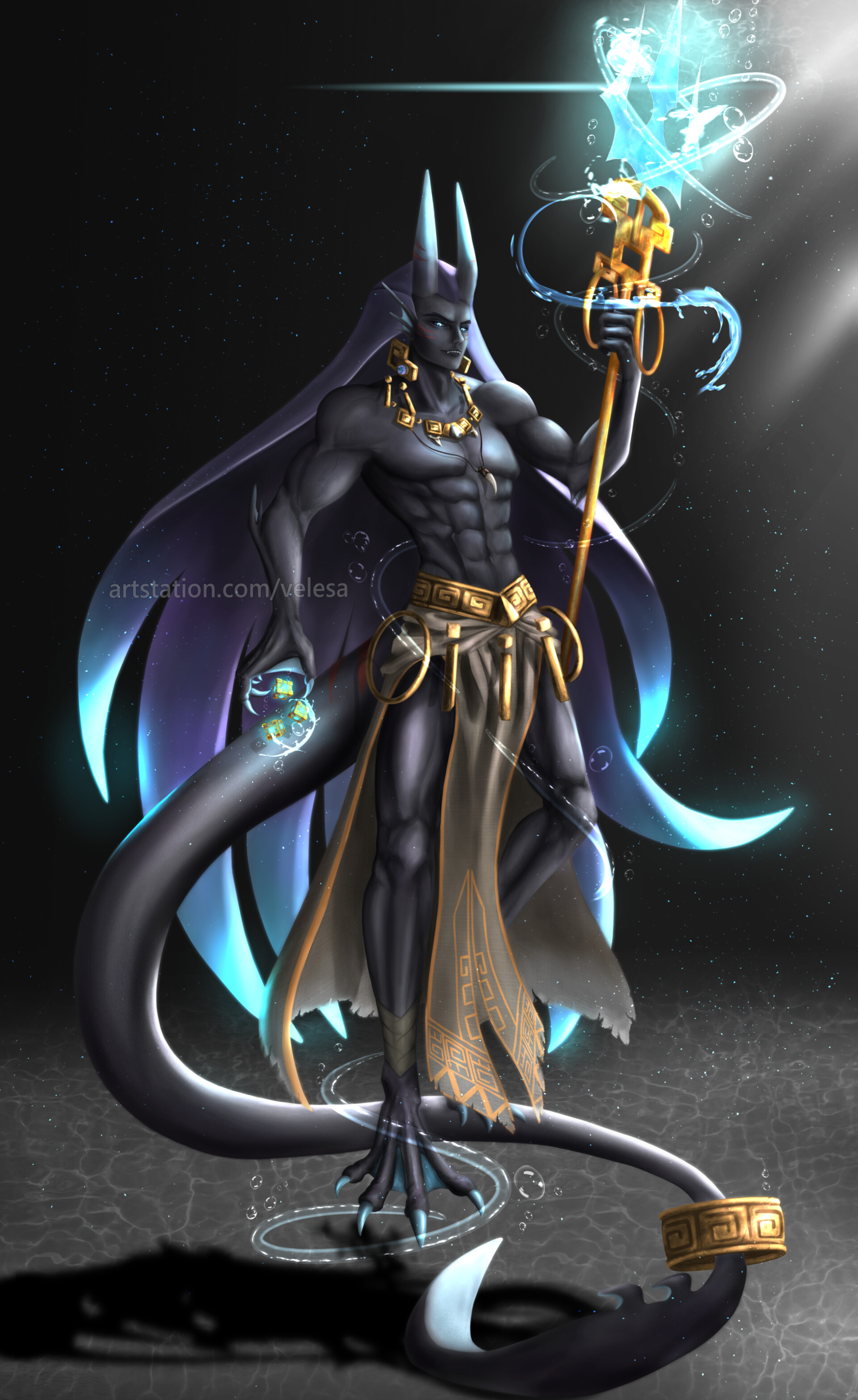 ArtStation - Sea Dragonman illustration