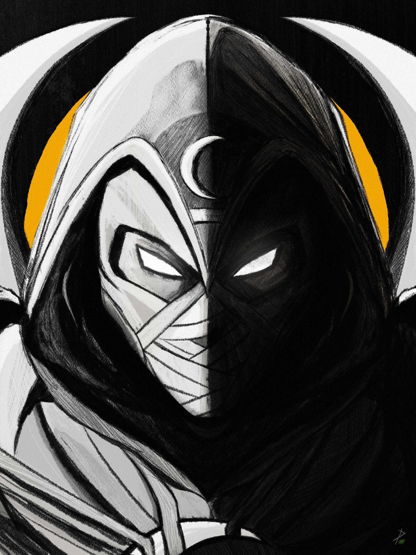 how to draw moon knight step by step