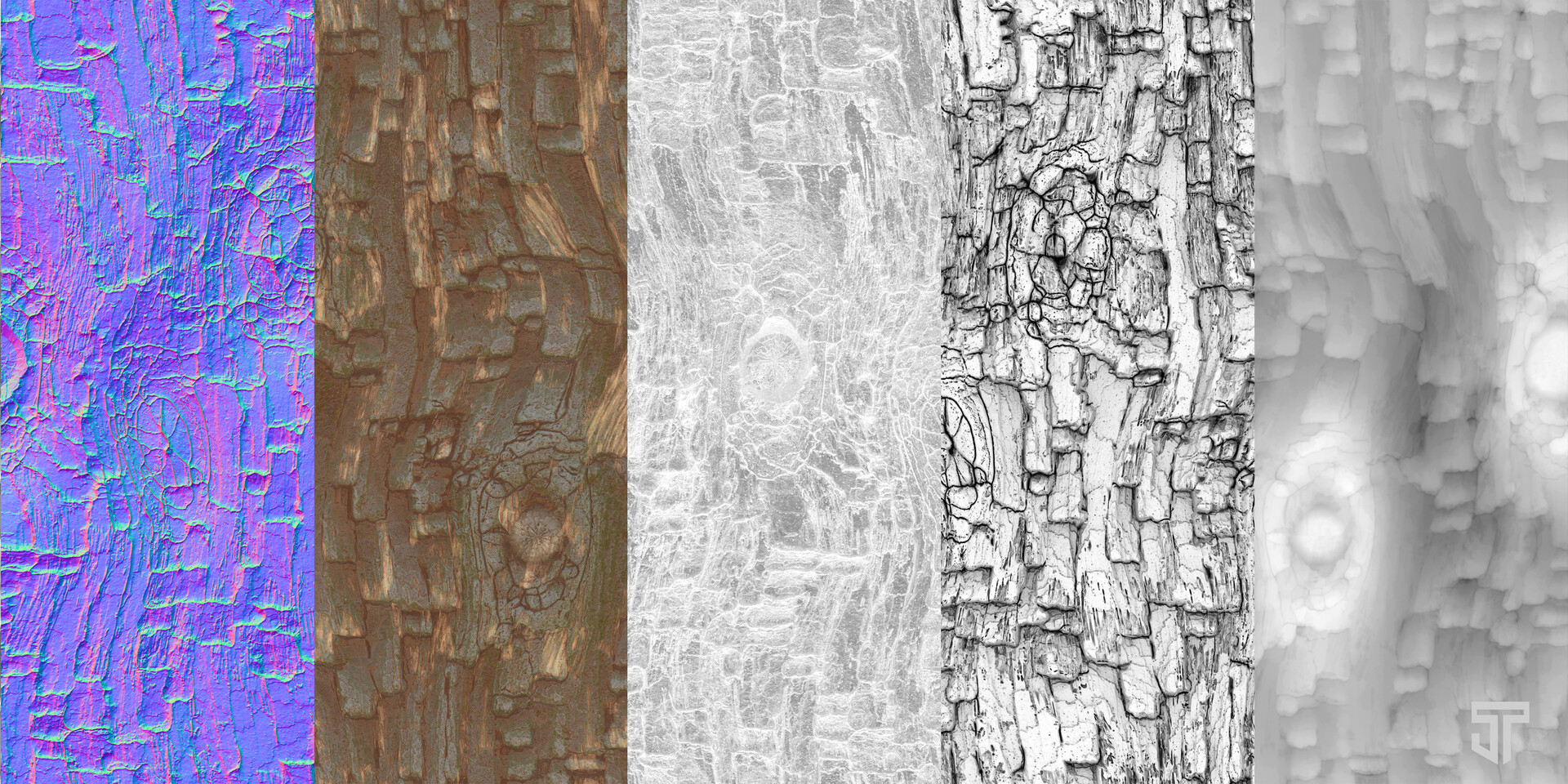 Joe Taylor - Portfolio - Tree Bark Material - GamesArtist Article