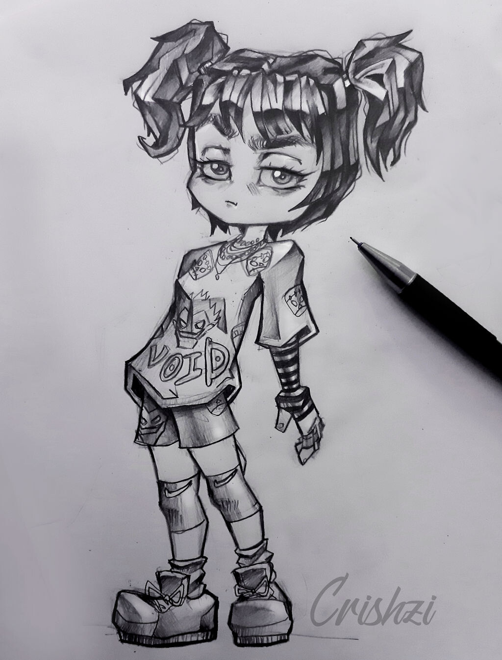how to draw billie eilish chibi
