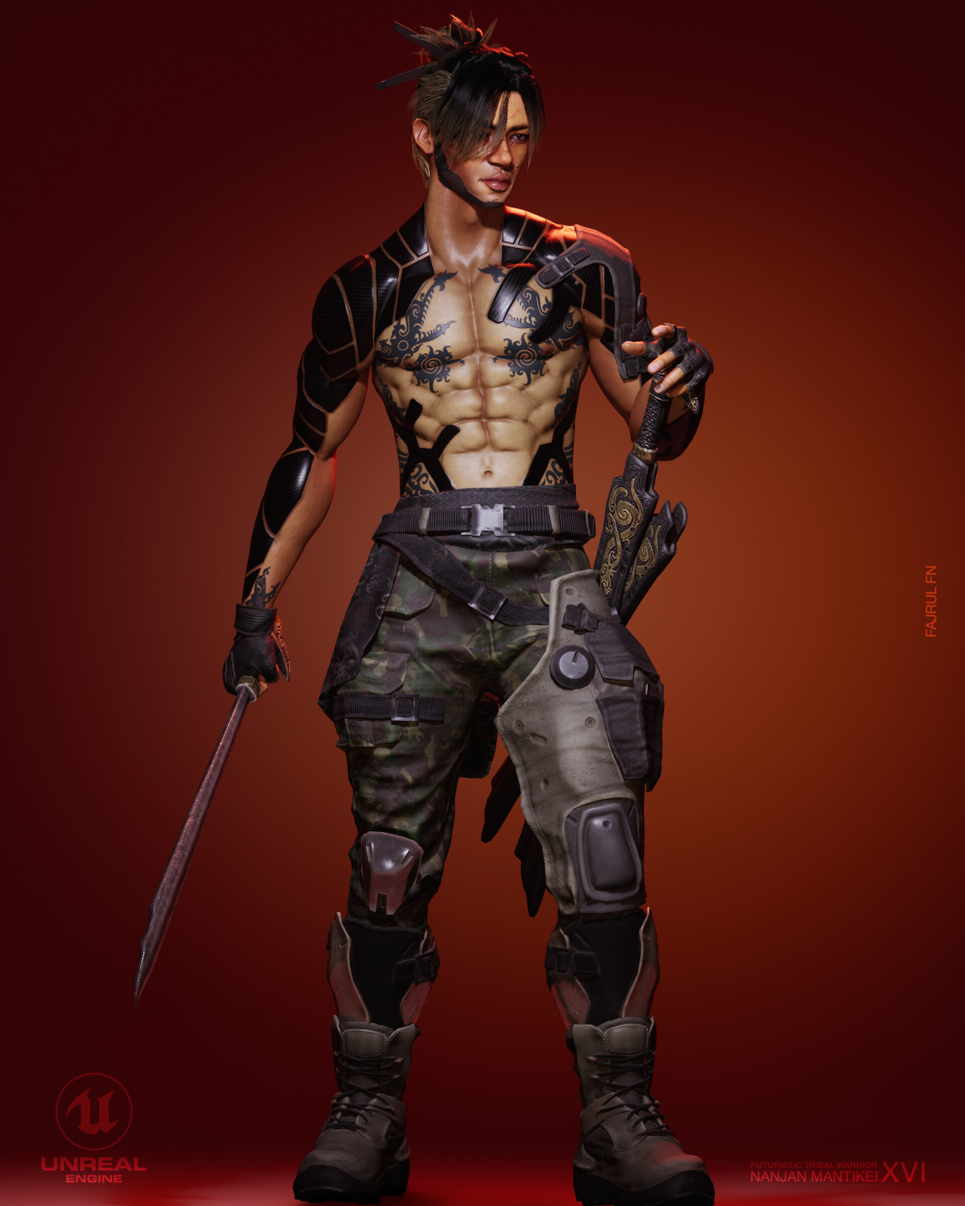 ArtStation - Futuristic Tribal Warrior - Nanjan Mantikei