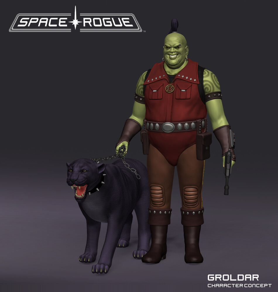 ArtStation - Space Rogue: Character concept 'Groldar' Pirate boss
